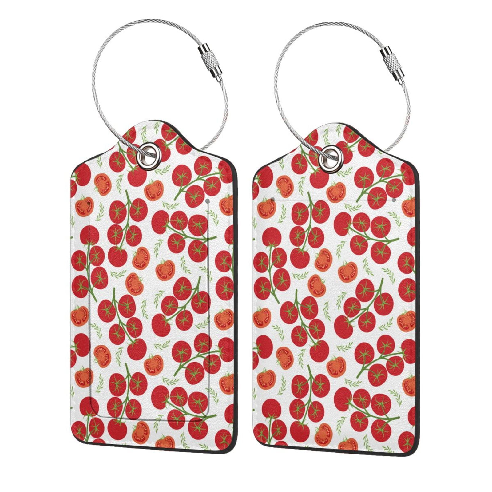Sikiie Tomato Luggage Tag for Suitcase Leather Baggage Tag with ...