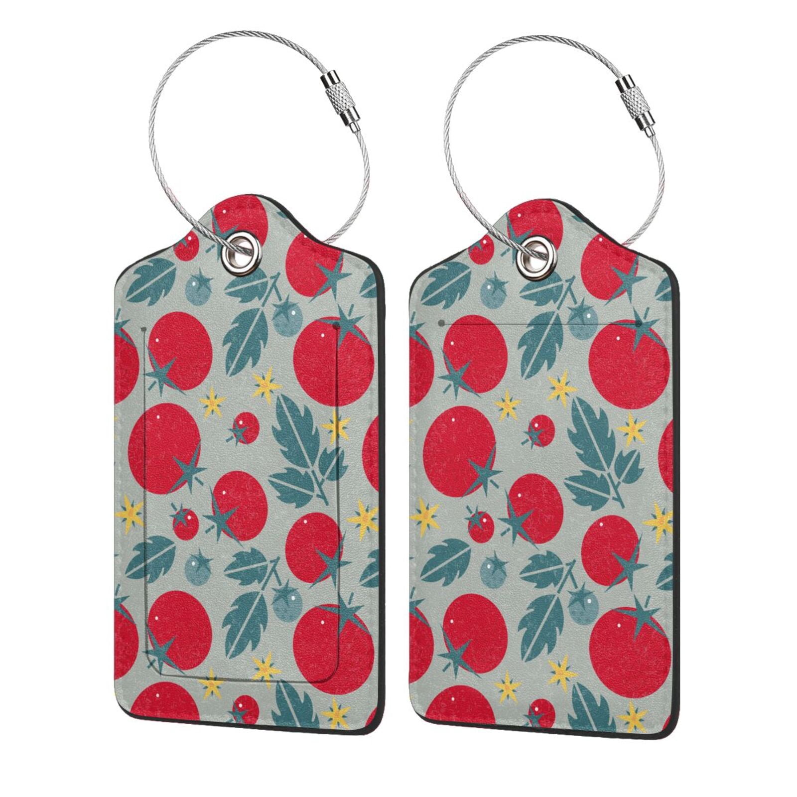 Sikiie Tomato Luggage Tag for Suitcase Leather Baggage Tag with ...