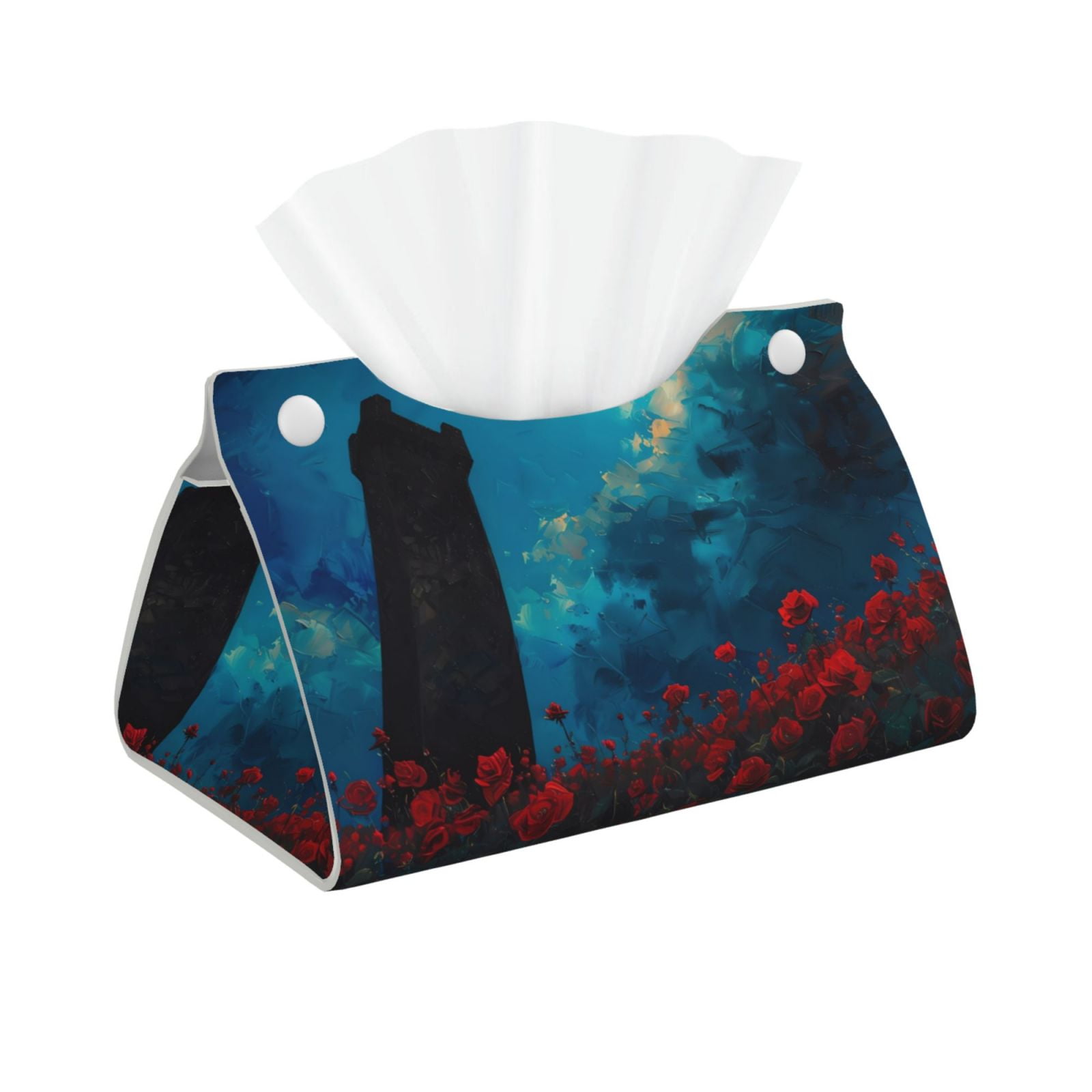 Sikiie Tower And Red Roses Leather Tissue Box Cover Rectangle, Long ...