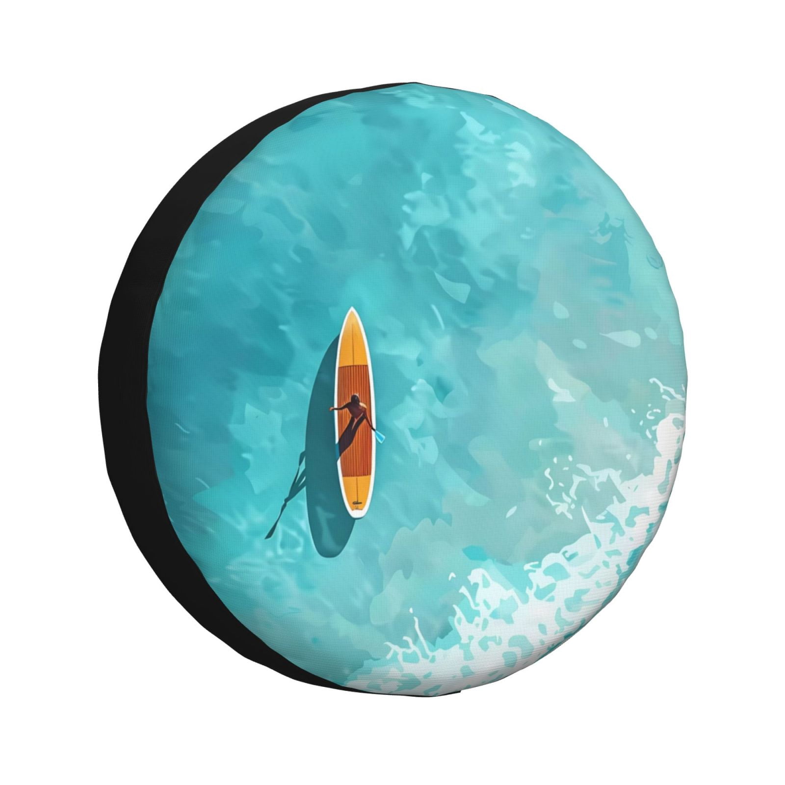 Sikiie Tranquil Ocean Canoe Journey PVC Leather Spare Tire Wheel Cover ...