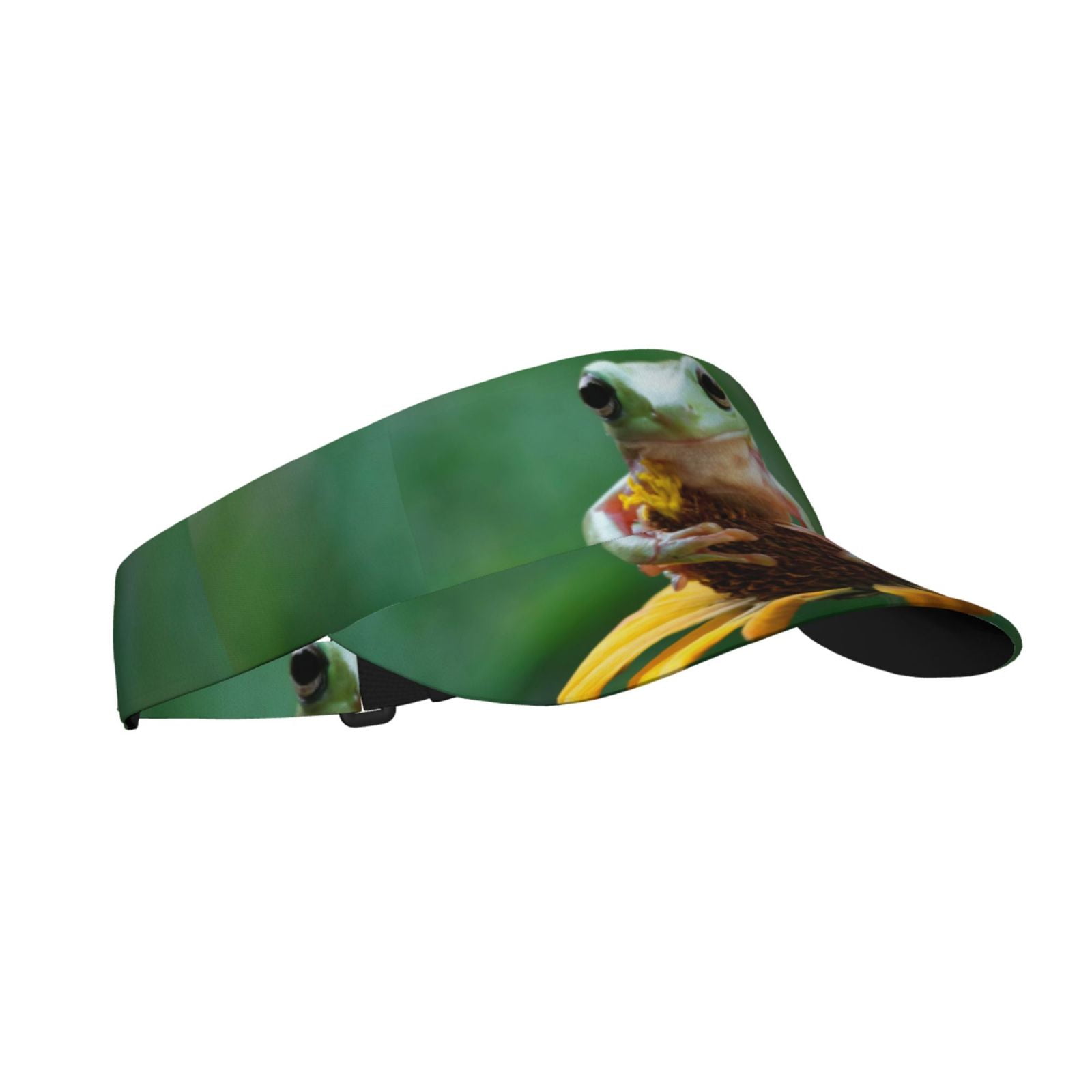 Sikiie Tree Frog Sitting On Sunflowes Sun Visor Hat Adjustable Velcro ...