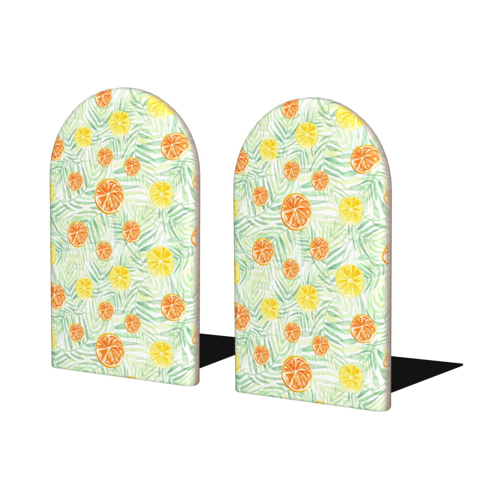 Sikiie Tree Palms Lemon Bookends 1 Pair, Wood Bookends for Shelves ...