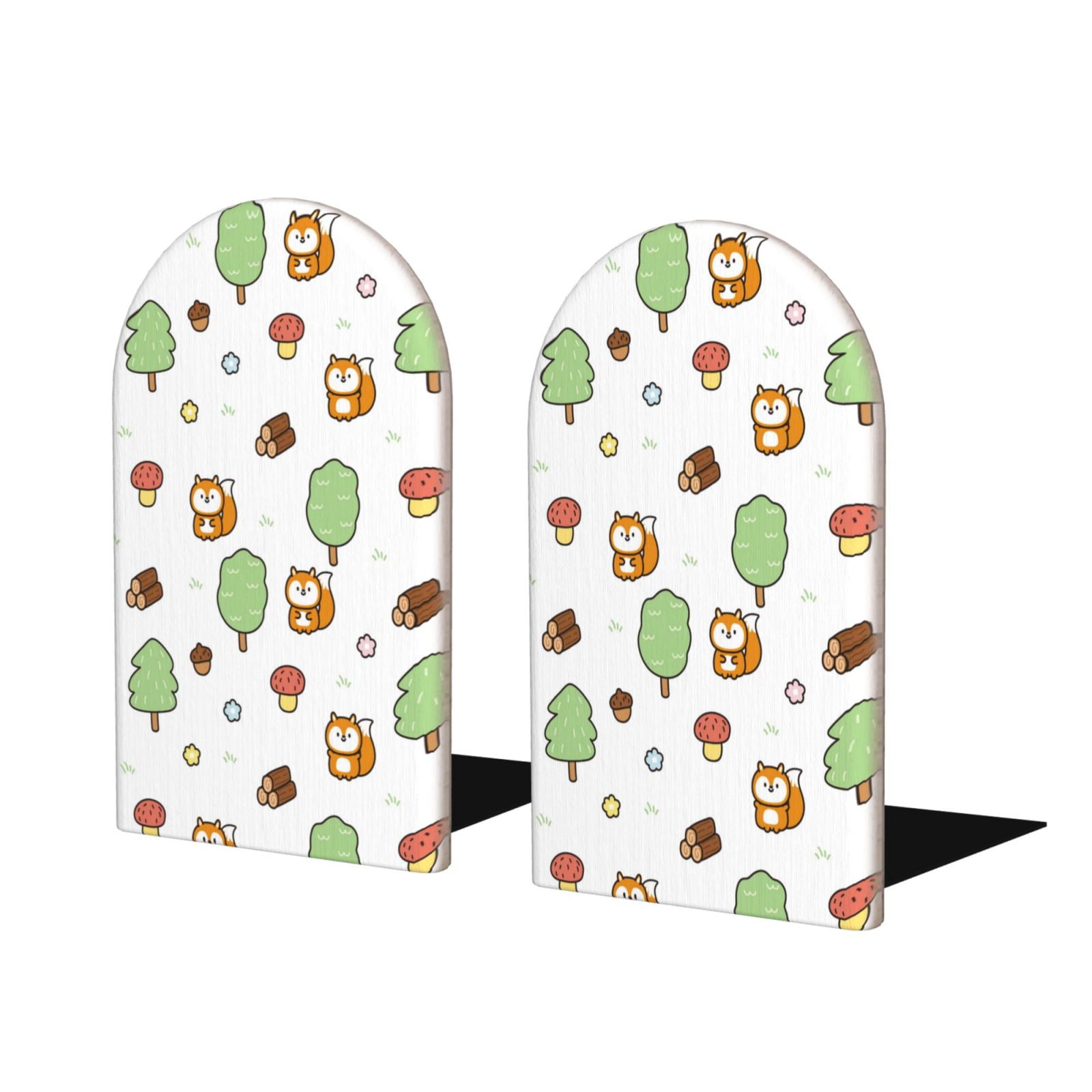 Sikiie Tree Squirrel Bookends 1 Pair, Wood Bookends for Shelves, Book ...