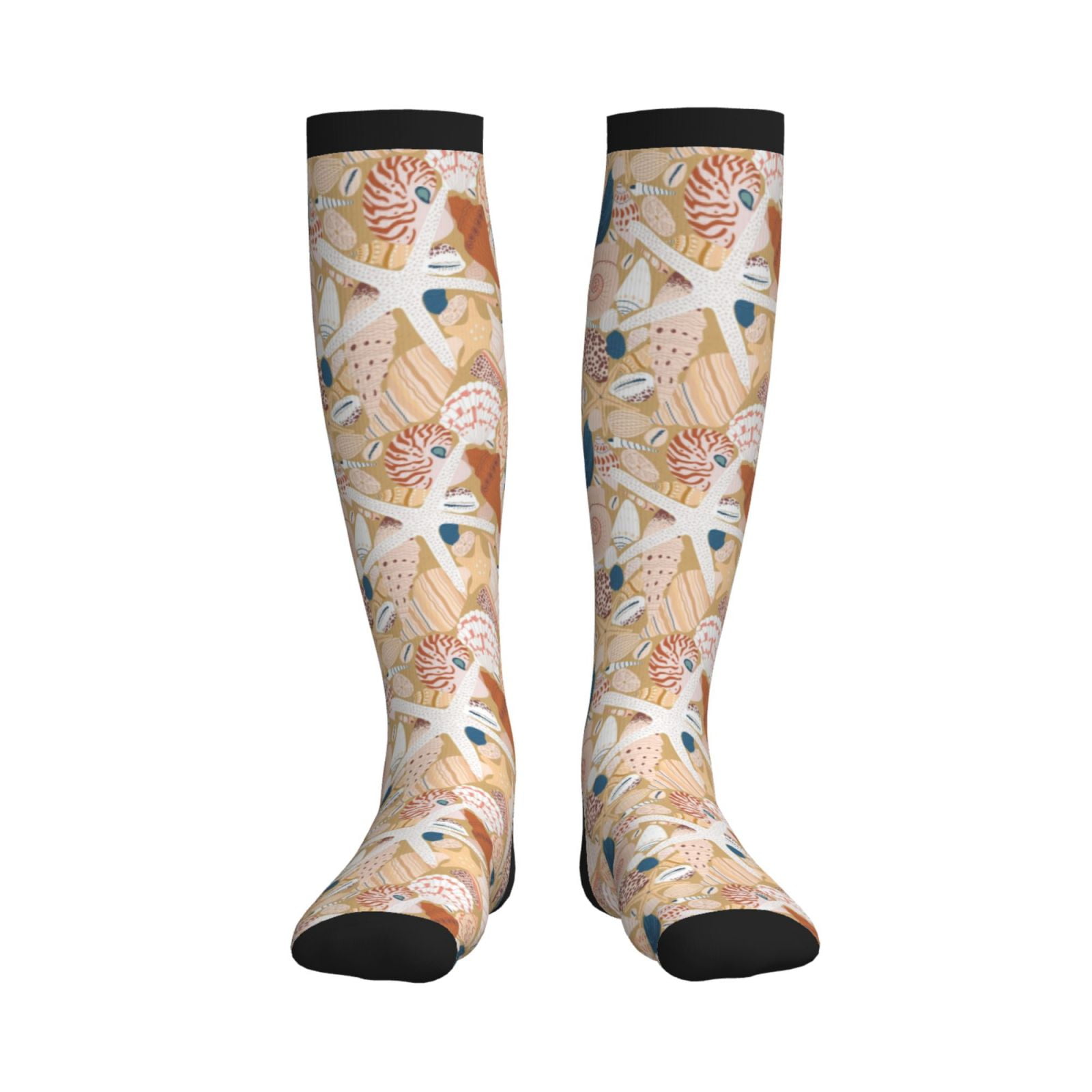 Sikiie Tropical Beach Sea Shell 1 Pairs Compression Socks for Men and ...
