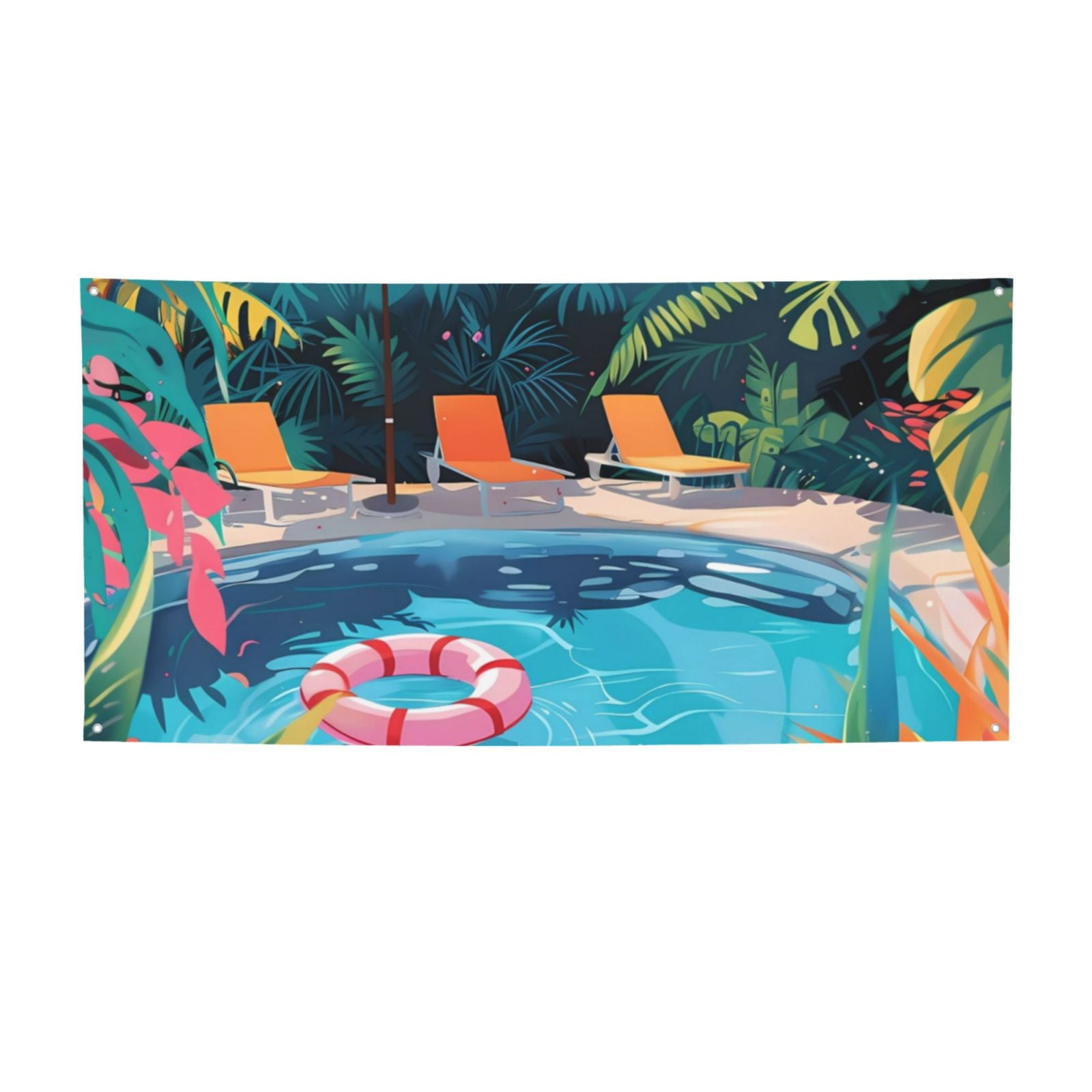 Sikiie Tropical Poolside Relaxation Custom Banners and Signs Customize ...