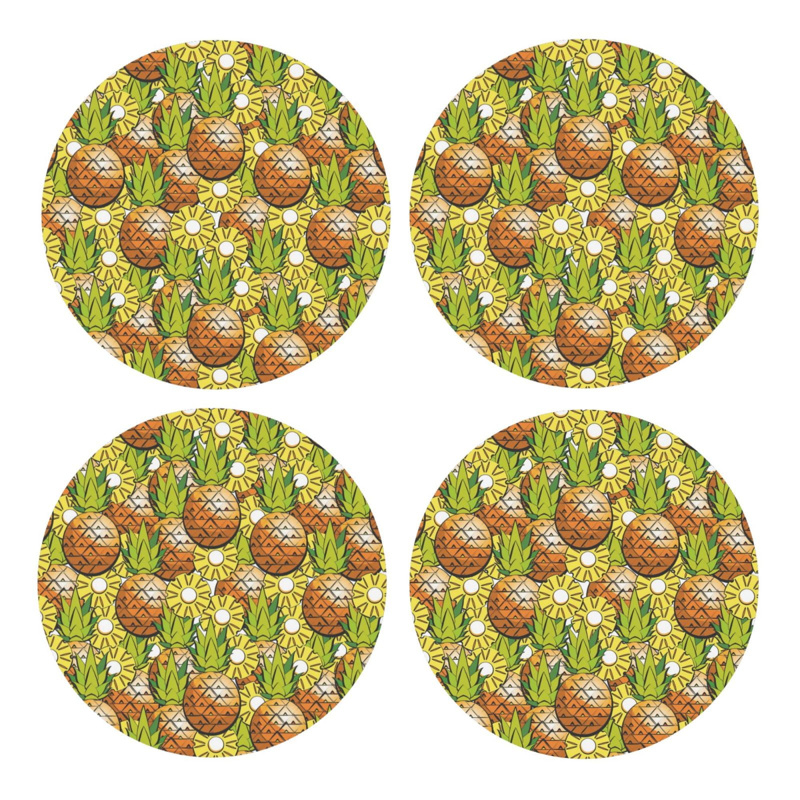 Sikiie Tropical Summer Fruit MDF Cork Coaster 4 Pcs - Absorbent ...