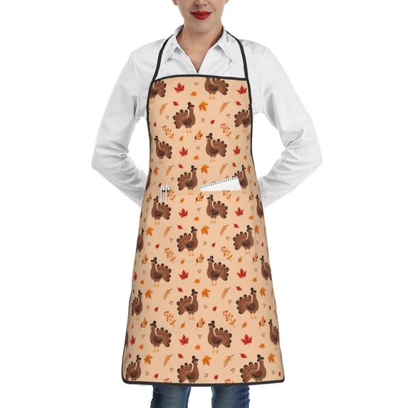 Sikiie Turkey And Autumn Leaves Aprons for Kitchen Cooking Aprons, Chef ...