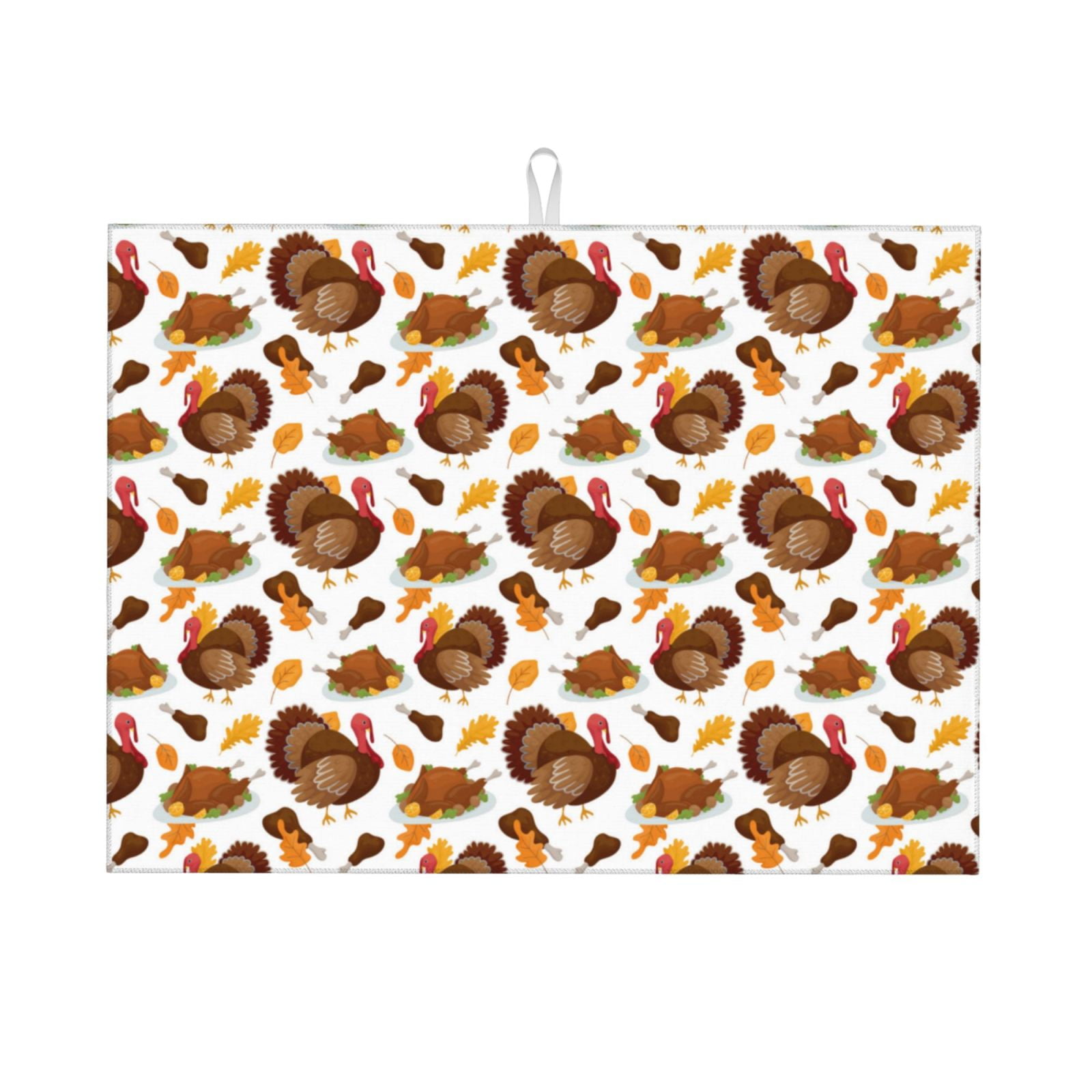 Sikiie Turkey And Thanksgiving3 Dish Drying Mat, Kitchen Counter Mat ...