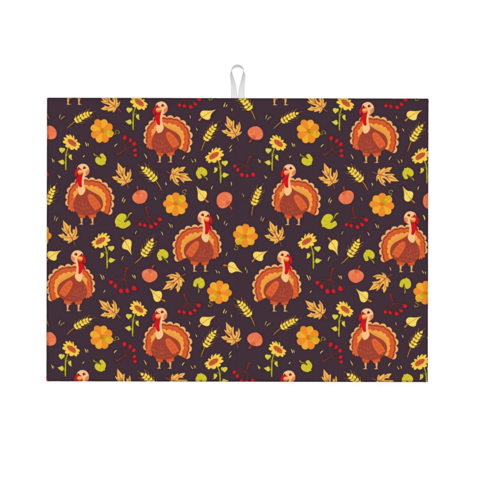 Sikiie Turkey Bird Dish Drying Mat, Kitchen Counter Mat, Self Drying ...