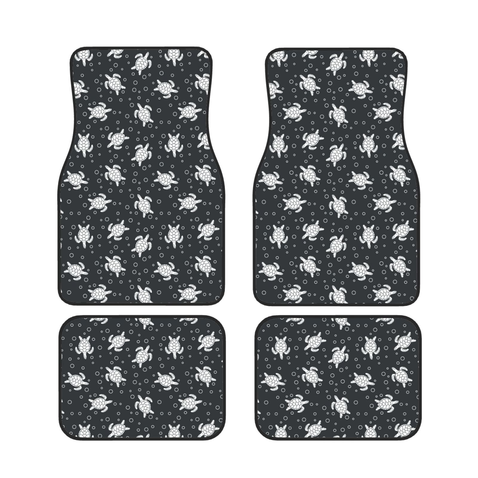Sikiie Turtle Car Foot Mat Set of 4 Pieces Basics Universal Fit Rubber ...