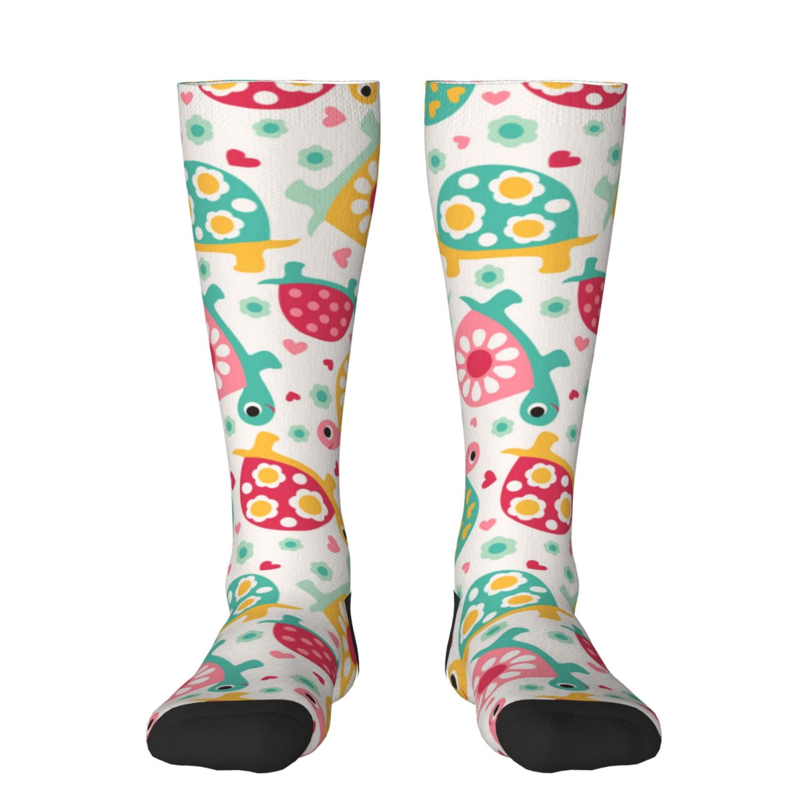Sikiie Turtle Flower Knee Socks, High Socks Long Stretchy Sock Women ...