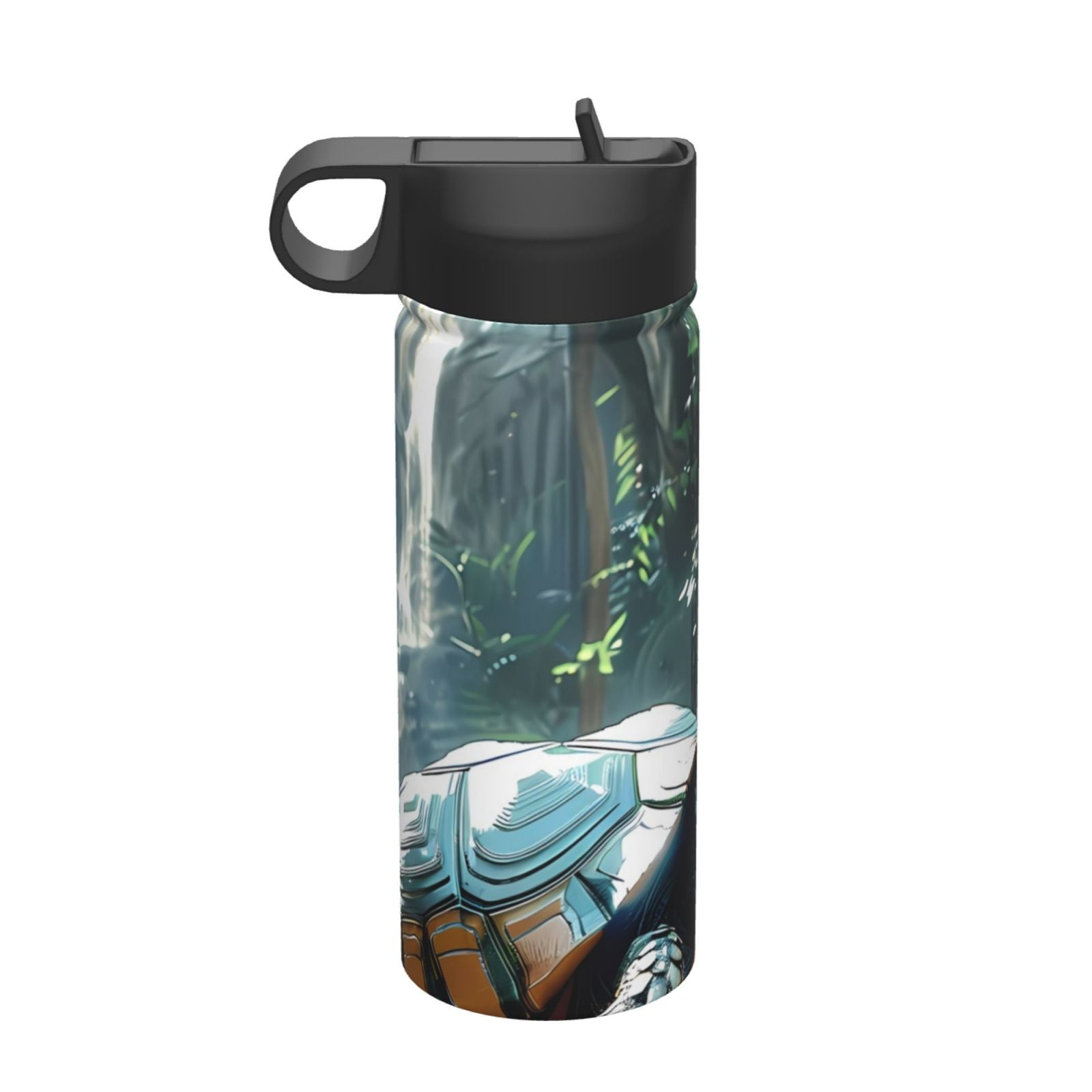 Sikiie Turtle In Jungle Waterfall Print 18OZ Insulated Straw Cup ...