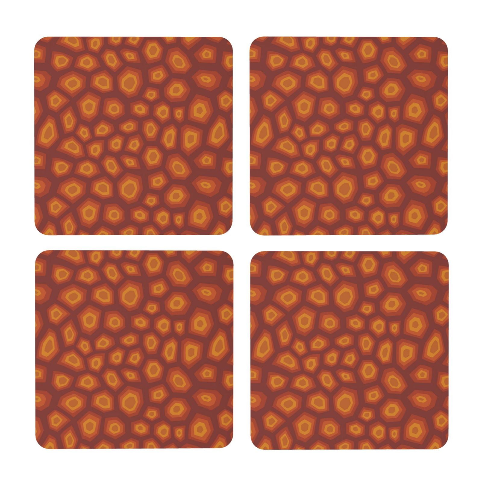 Sikiie Turtle Shell MDF Cork Coaster 4 Pcs - Absorbent Beverage ...