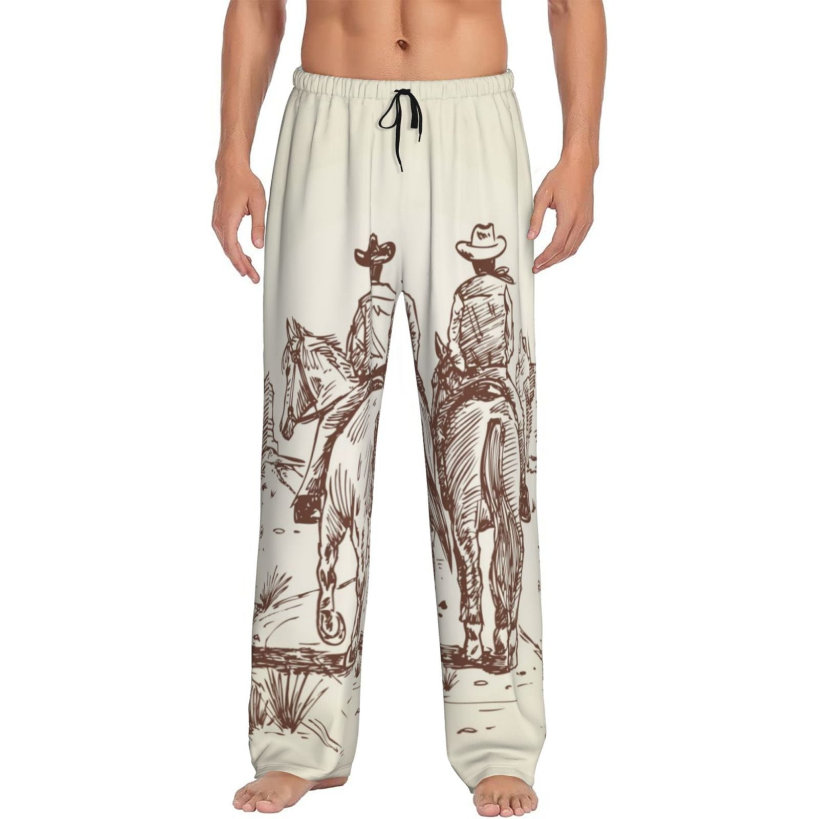 Sikiie Two Cowboys Riding Horses In The Desert Pajama Pants Men, PJ ...