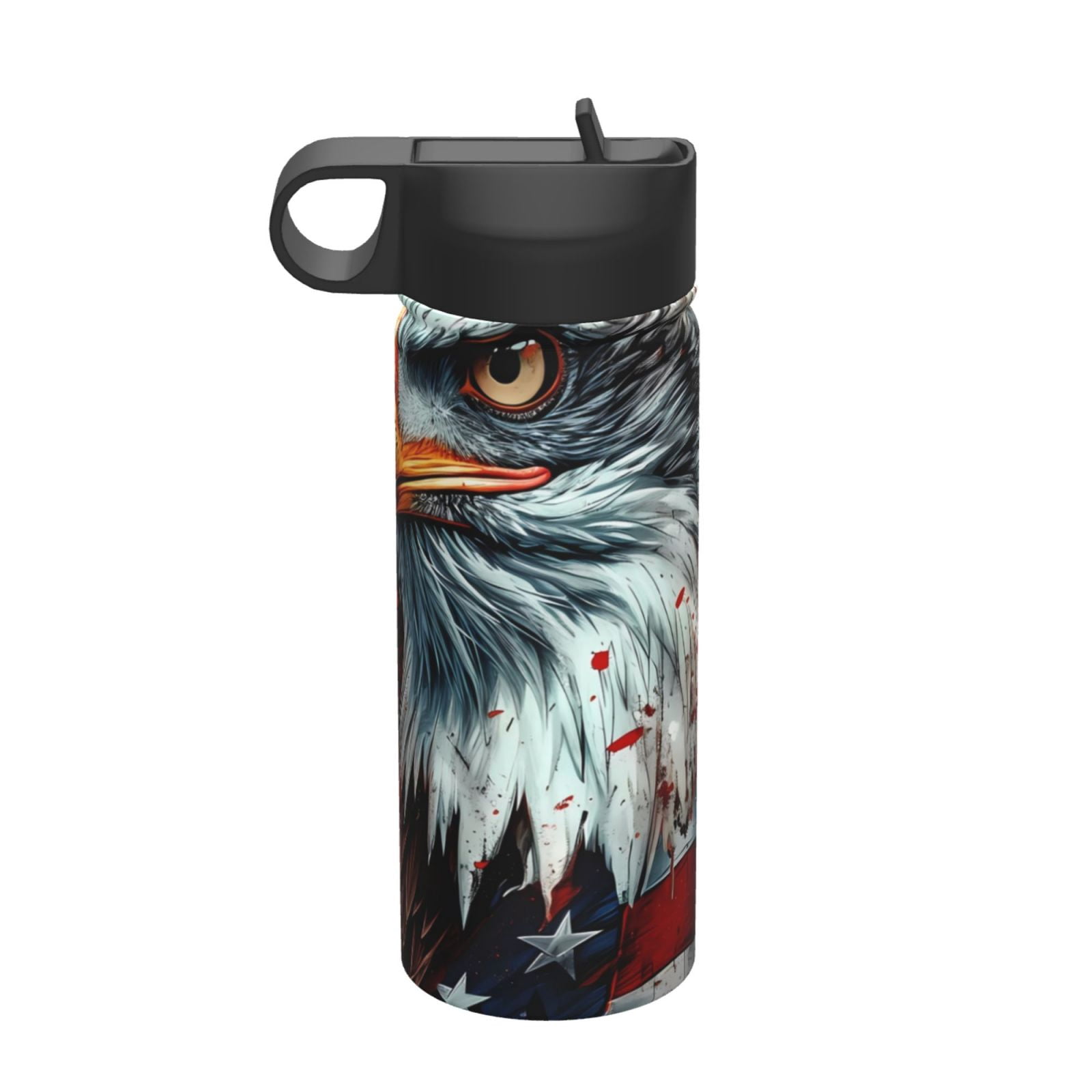 Sikiie USA Bald Eagle Print 18OZ Insulated Straw Cup, Portable Leak ...