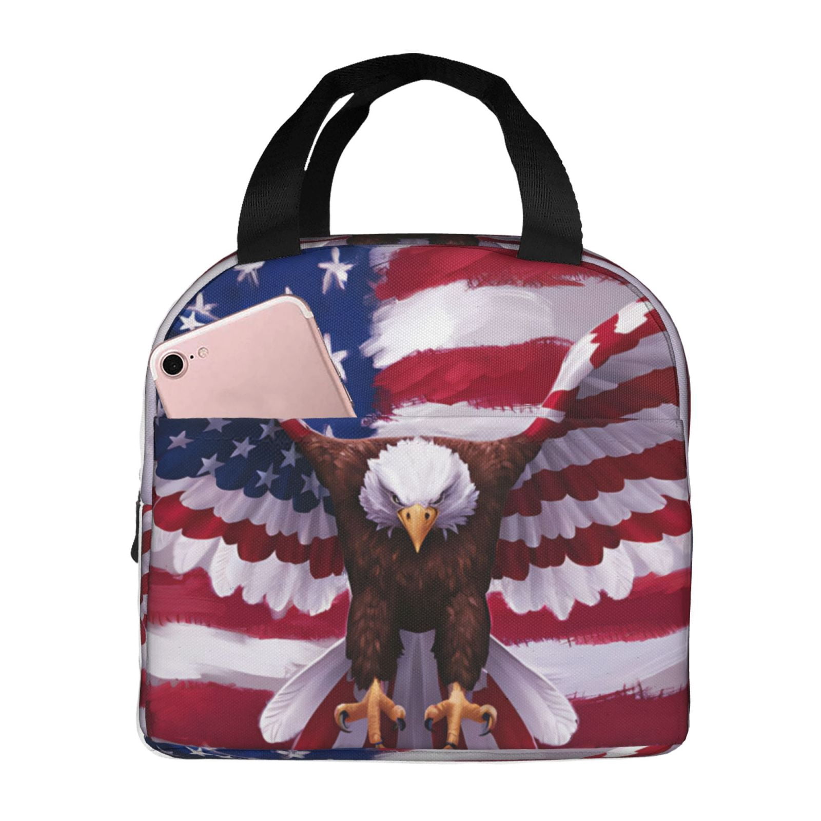 Sikiie USA Eagle with Spread Wings Lunch Bag for Women & Men Adult ...