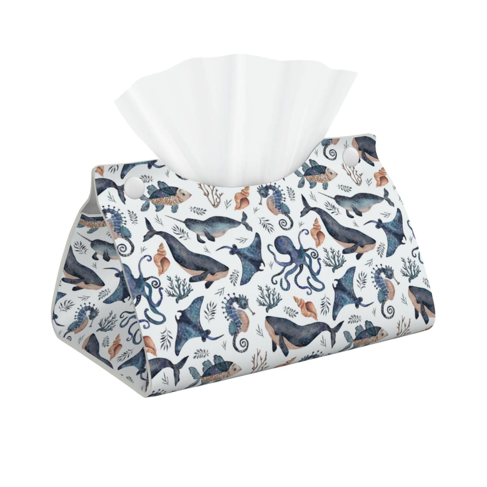 Sikiie Underwater Animals 1 Leather Tissue Box Cover Rectangle, Long ...