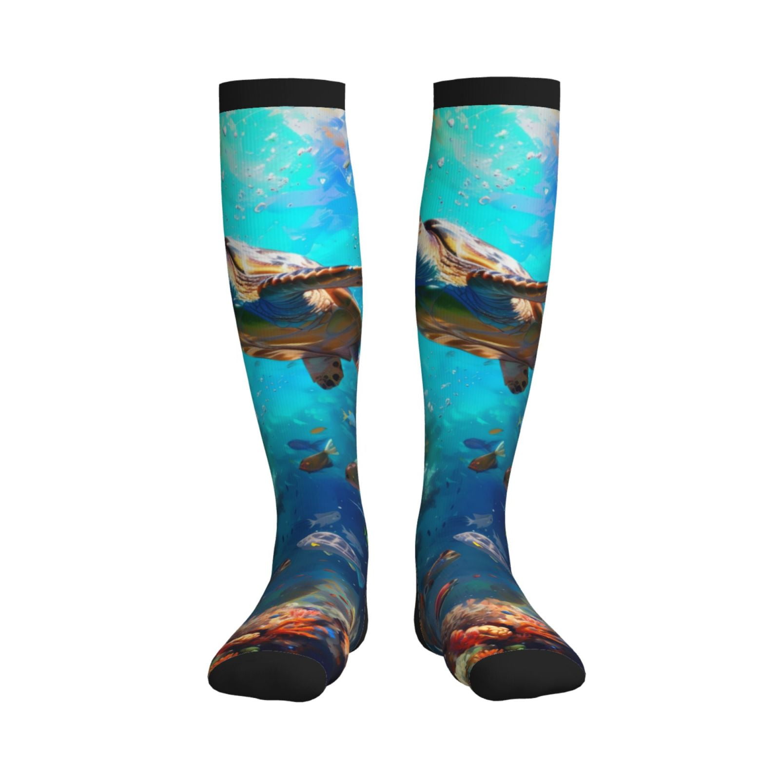 Sikiie Underwater Fish Turtle 1 Pairs Compression Socks for Men and ...