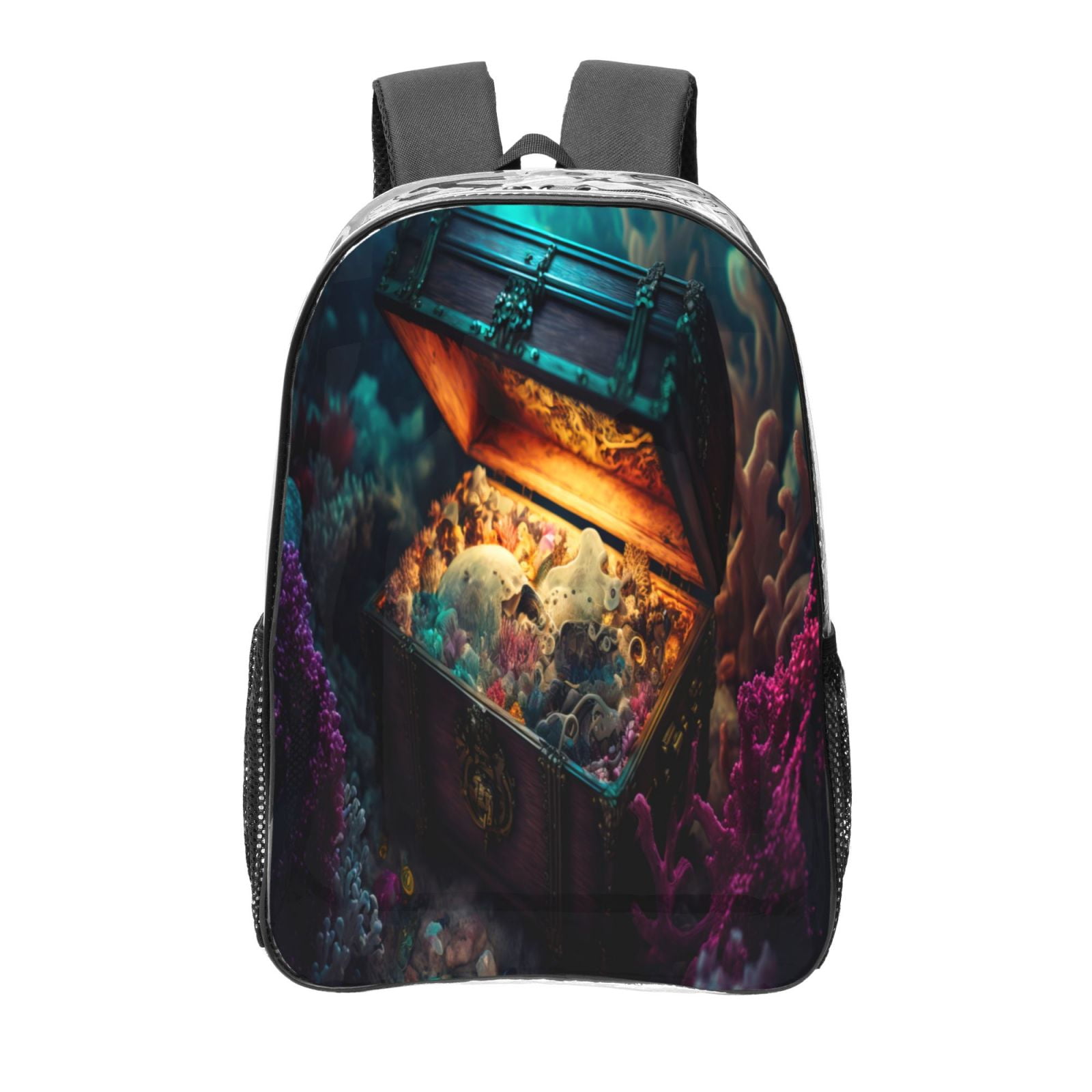 Sikiie Underwater Treasure Chest Clear Backpack, Transparent Bookbag ...