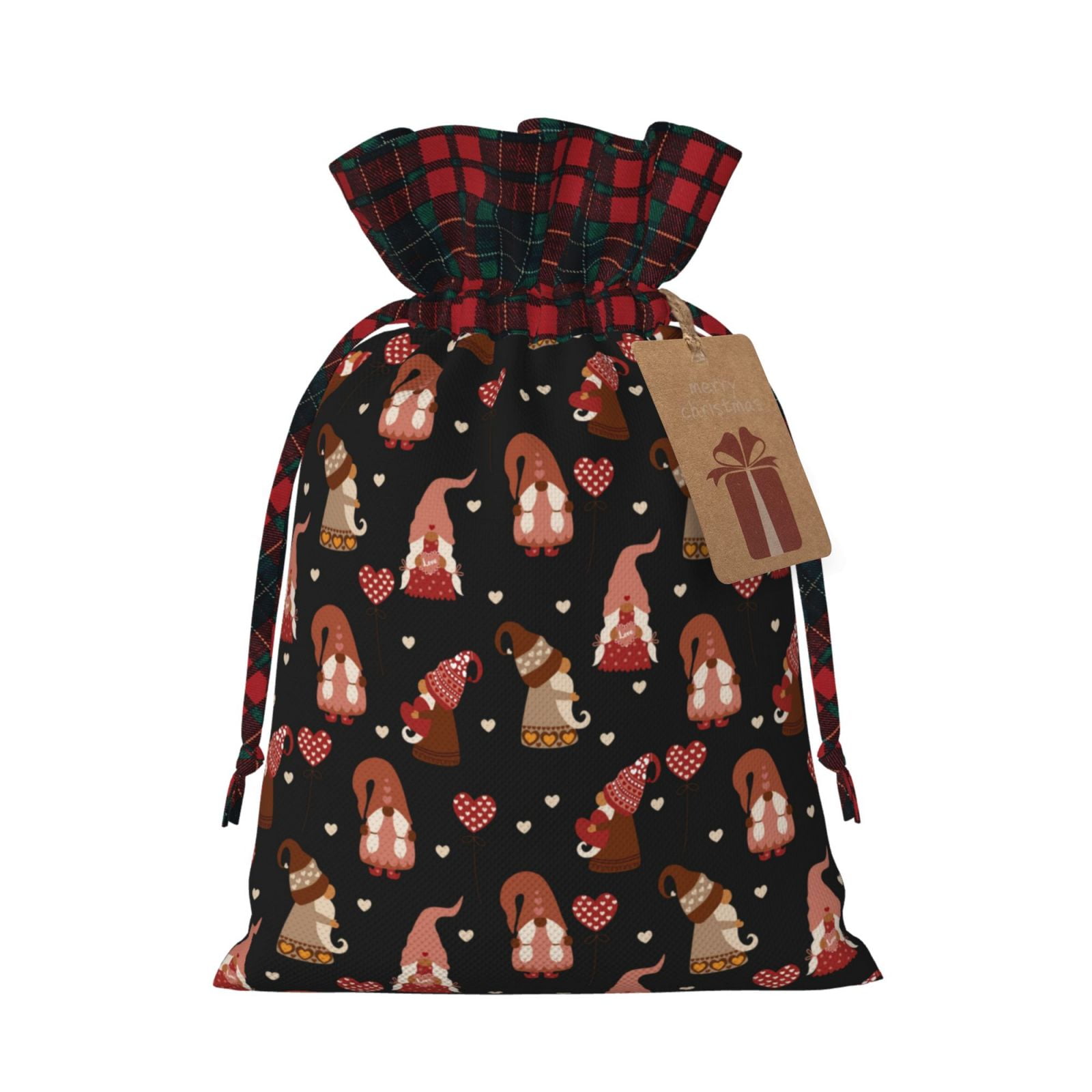 Sikiie Valentine Gnome Christmas Gift Bags Drawstring Gift Bags Sacks ...