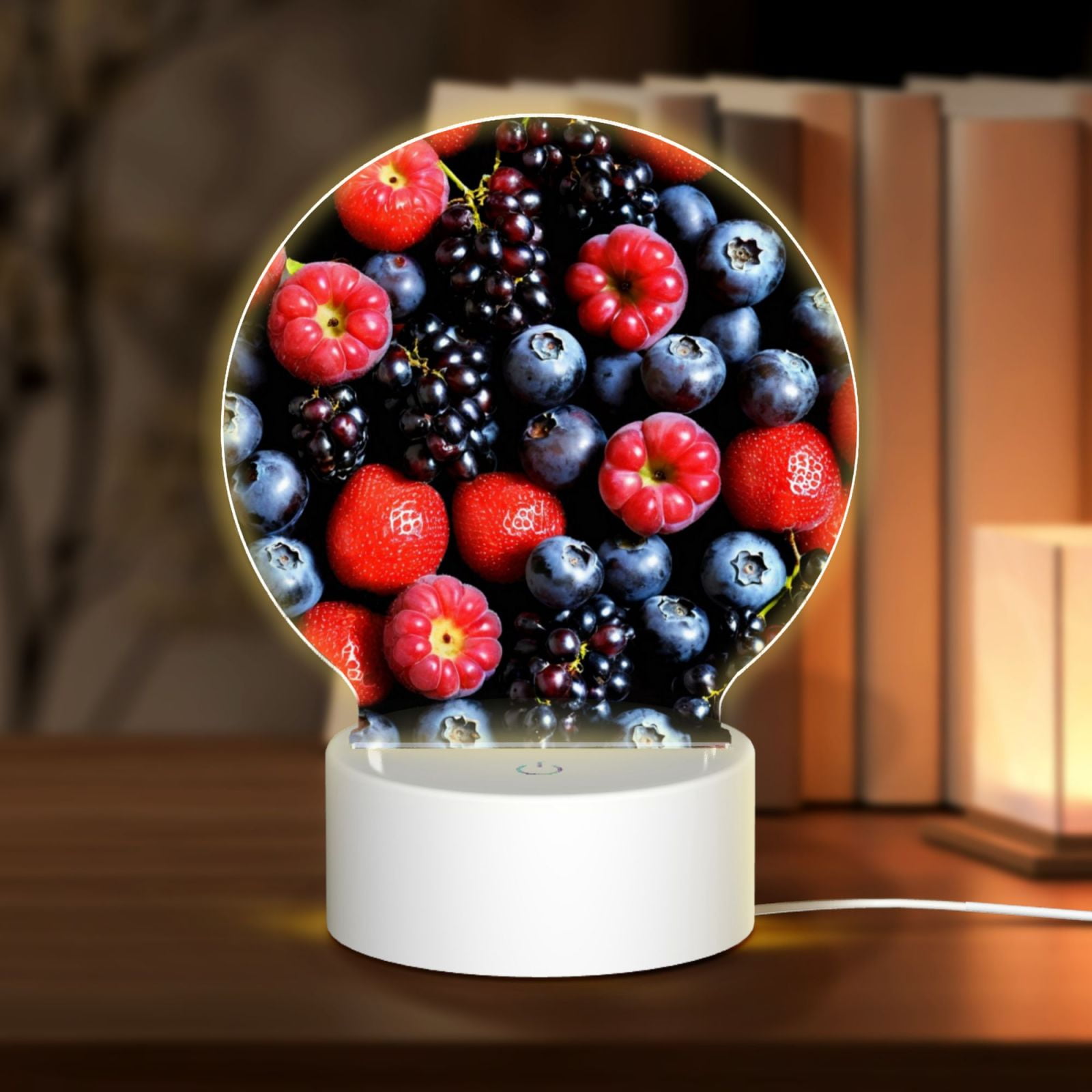 Sikiie Variety Of Fruits And Berries Acrylic Night Light Gift Custom ...