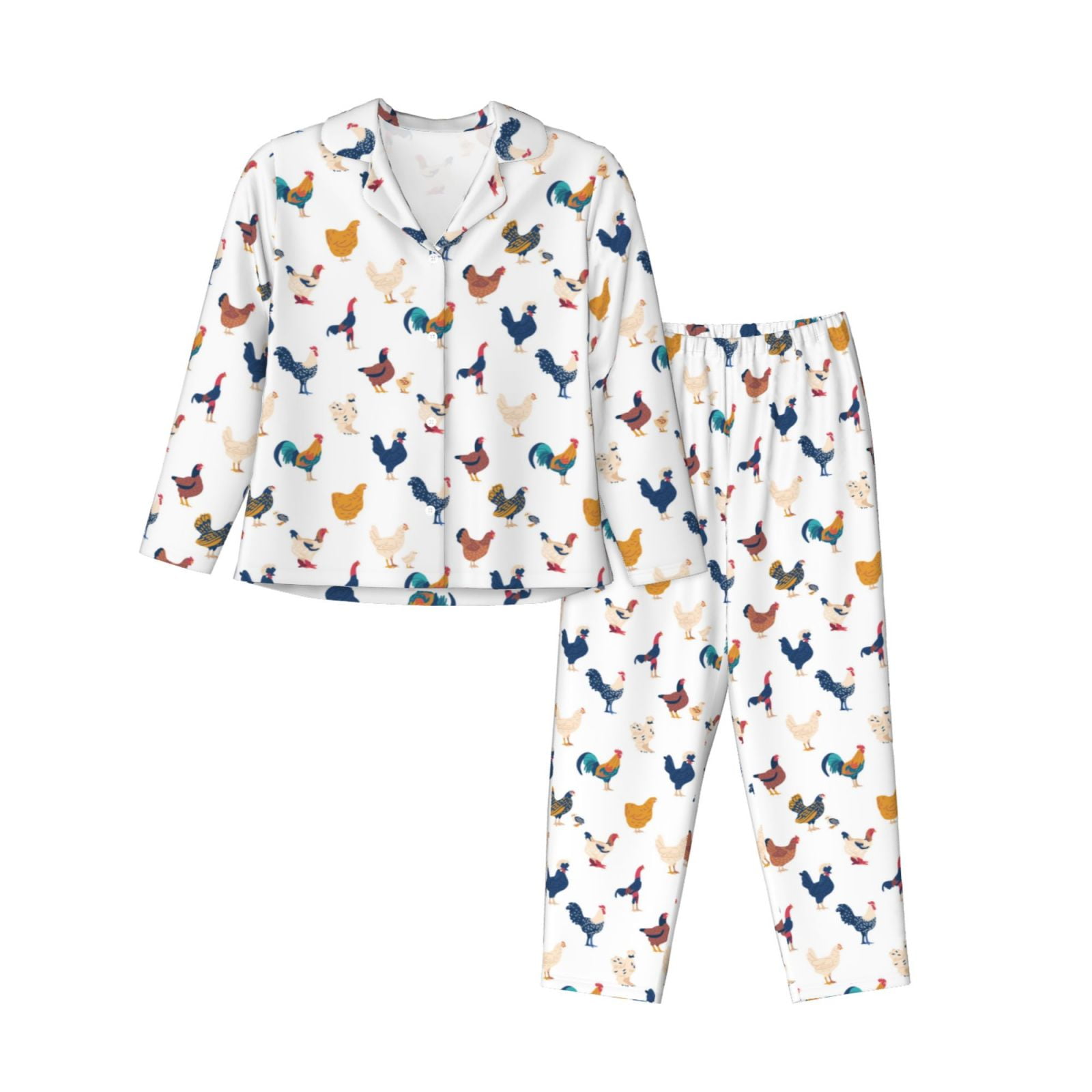 Sikiie Various Rooster Women's Long-Sleeve Shirt and Full-Length Bottom ...