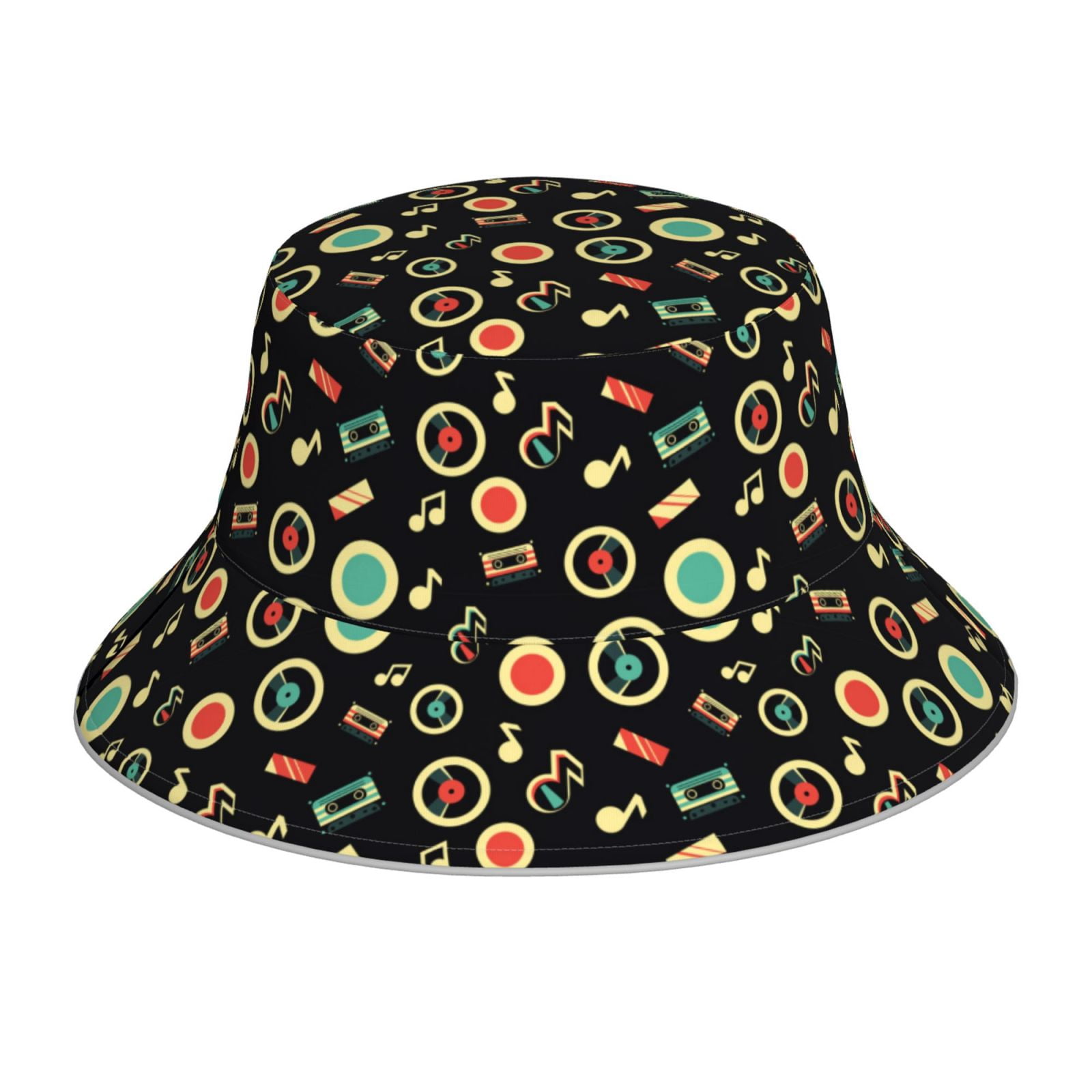 Sikiie Vector Retro Music Reflective Double-Sided Bucket Hat, Sun Hat ...