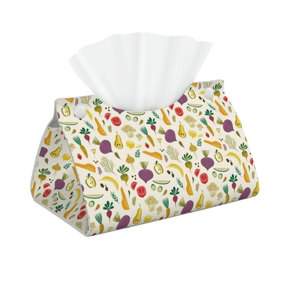Sikiie Vegetable Leather Tissue Box Cover Rectangle, Long Tissue Box ...