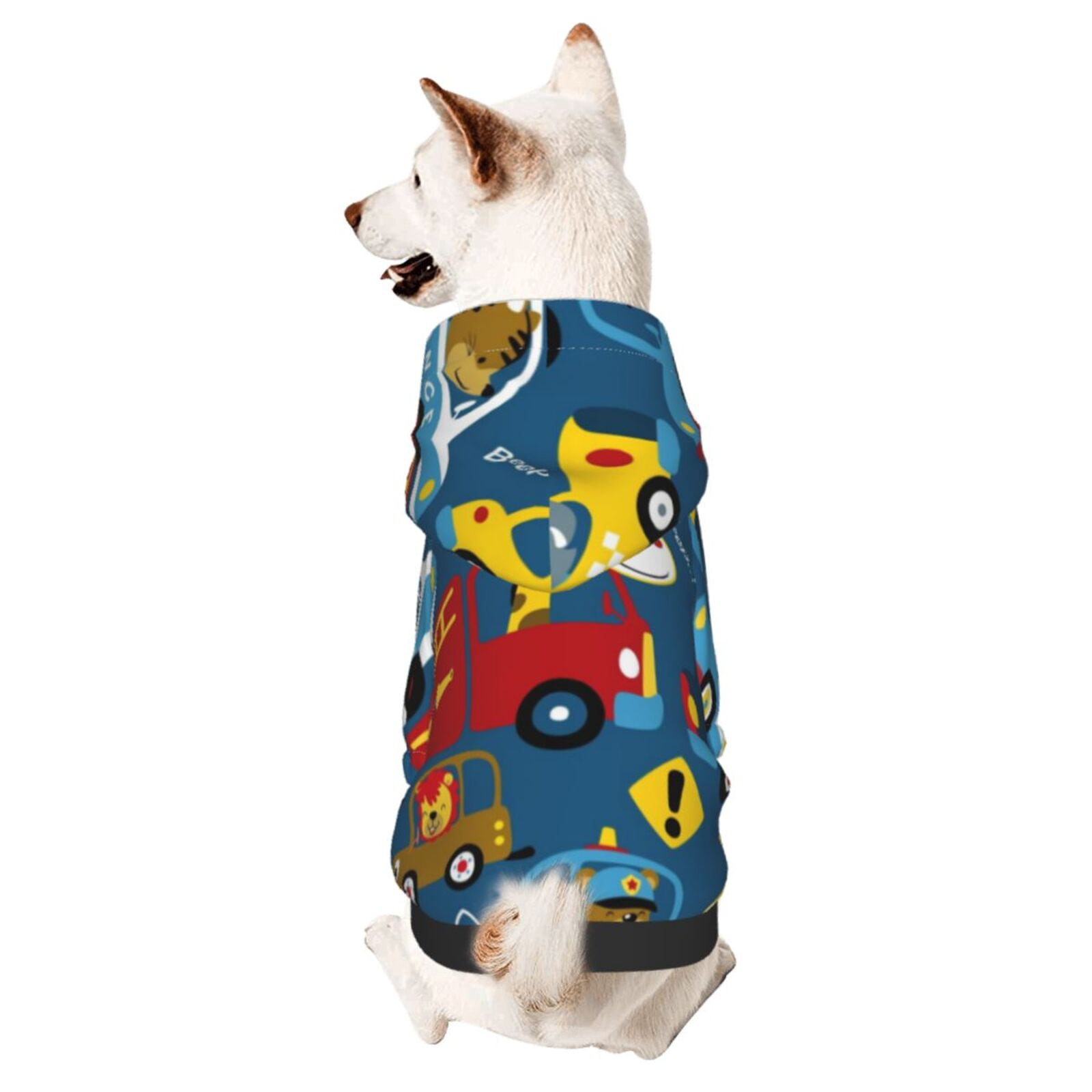 Sikiie Vehicles Cartoon with Funny Drivers Dog Hoodie,Dog Clothes,Dog ...