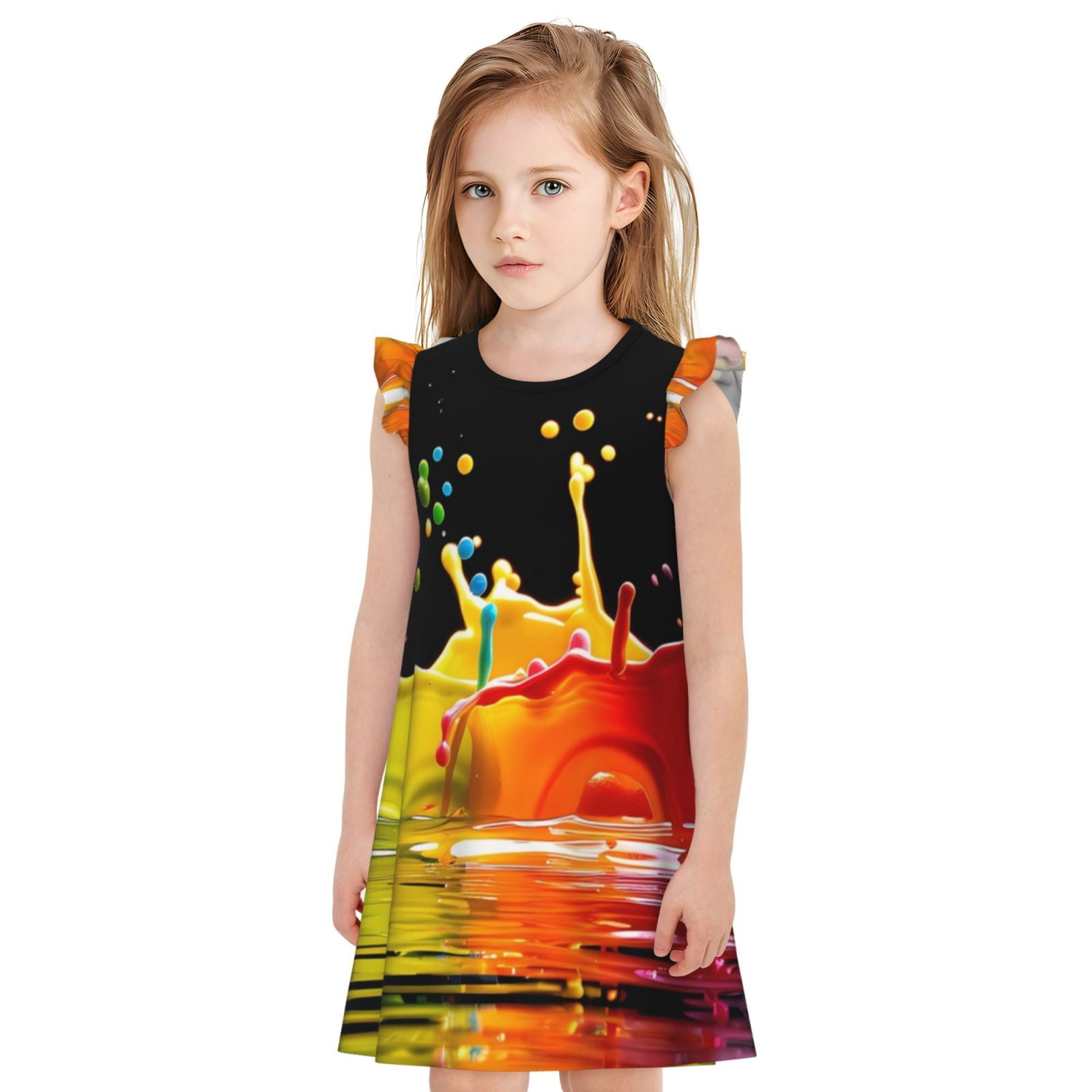 Sikiie Vibrant Color Splash Girls Nightgowns, Girls Pajamas, Short ...