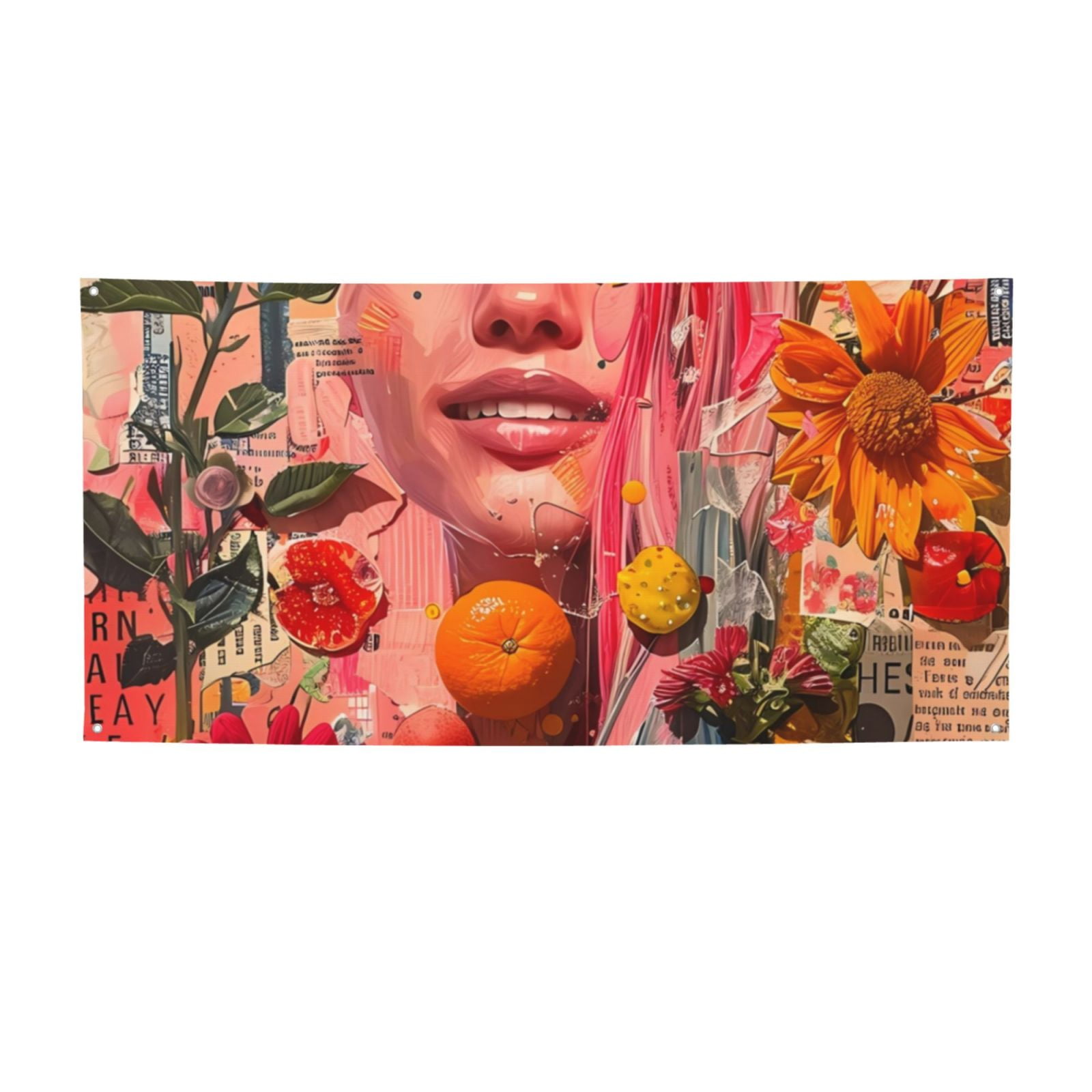 Sikiie Vibrant Floral Collage Portrait Custom Banners and Signs ...