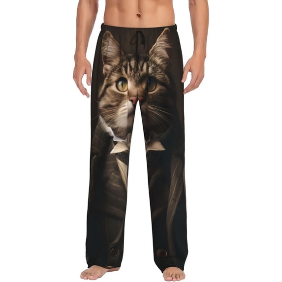 Sikiie Victorian Gentle Cat Pajama Pants Men, PJ Bottoms, Sleep ...