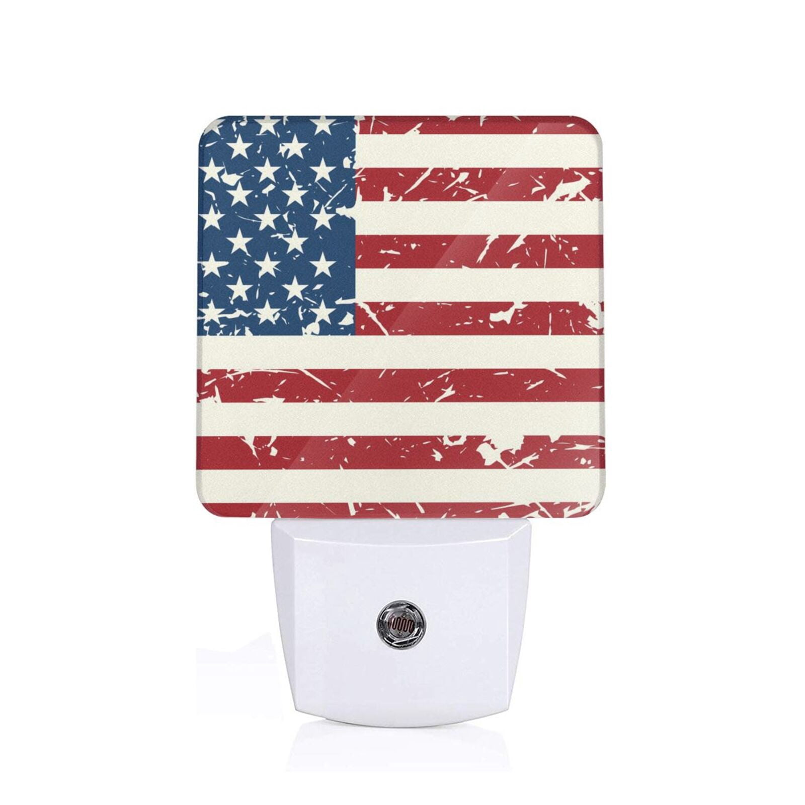 Sikiie Vintage American Flag Led Night Light, Warm White,Cool White ...