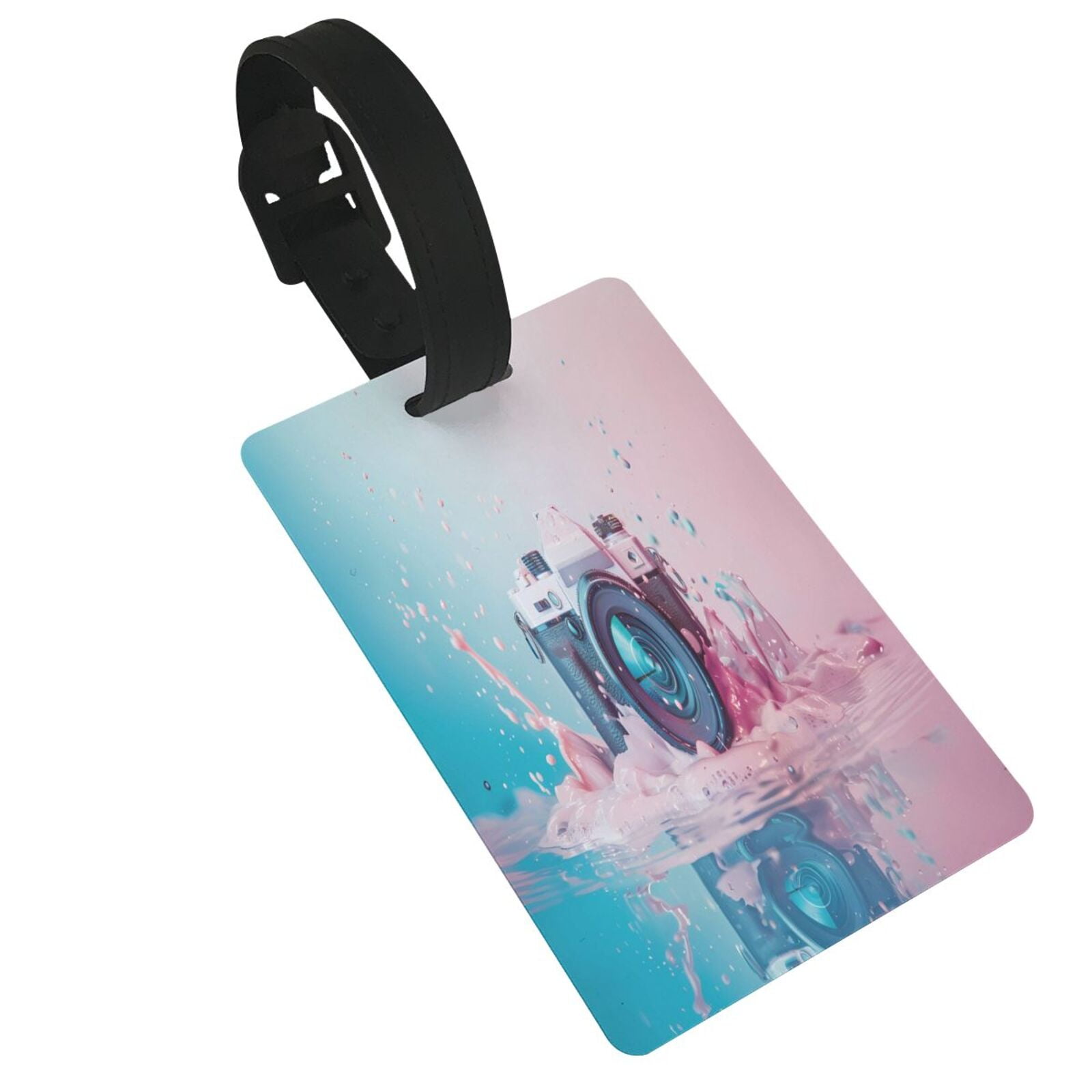 Sikiie Vintage Camera Splash Art Luggage Tags Privacy Cover ID Label ...
