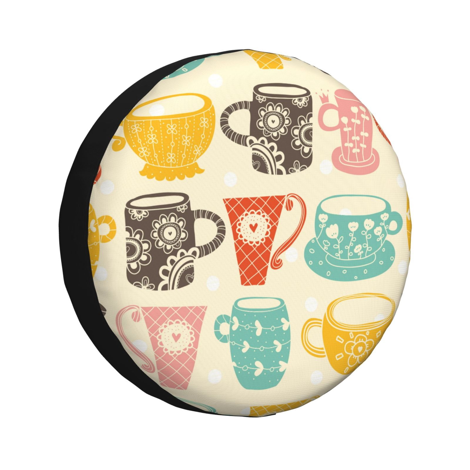 Sikiie Vintage Cup PVC Leather Spare Tire Wheel Cover Spare Tire Cover ...