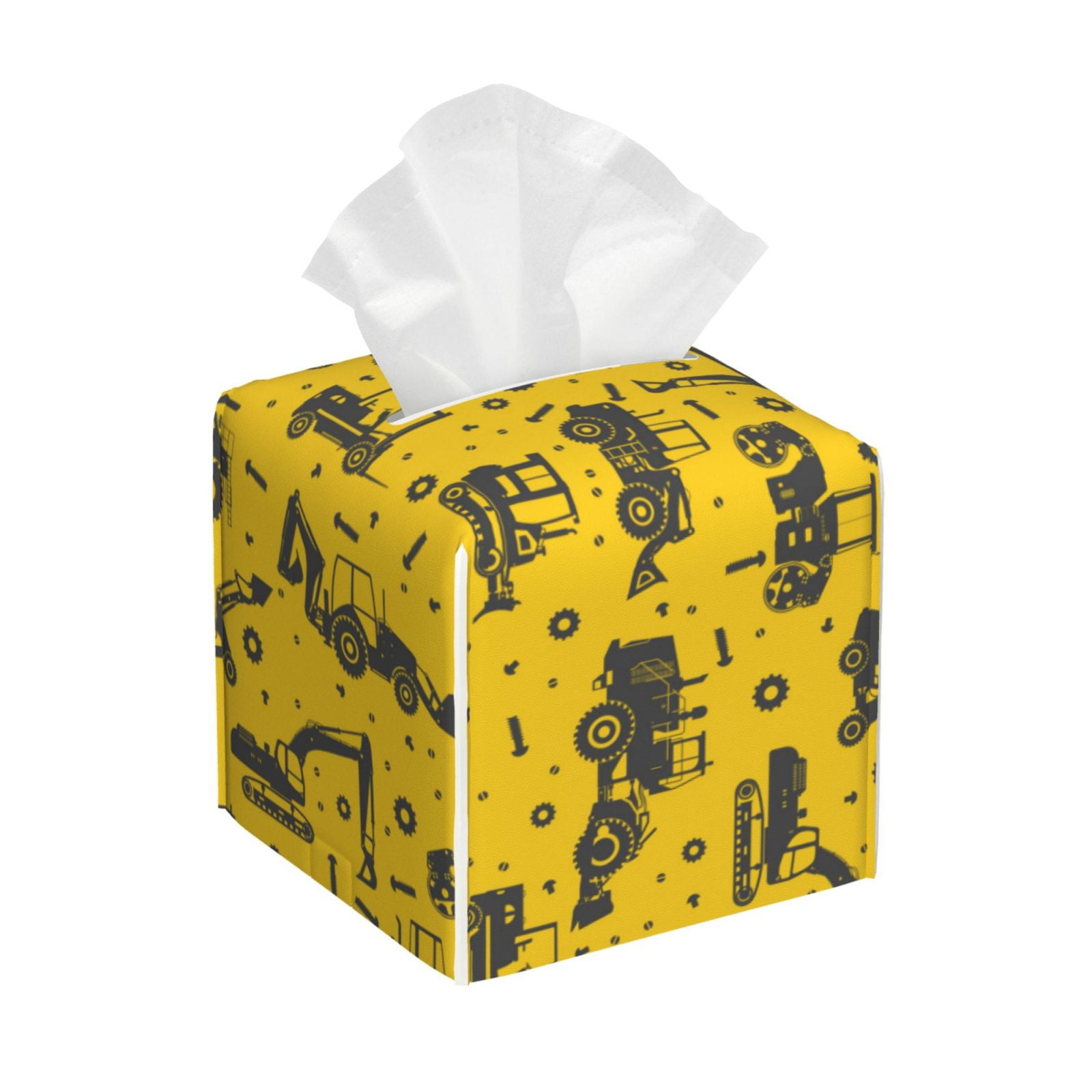 Sikiie Vintage Excavator Leather Tissue Box Cover Square, tissue box ...