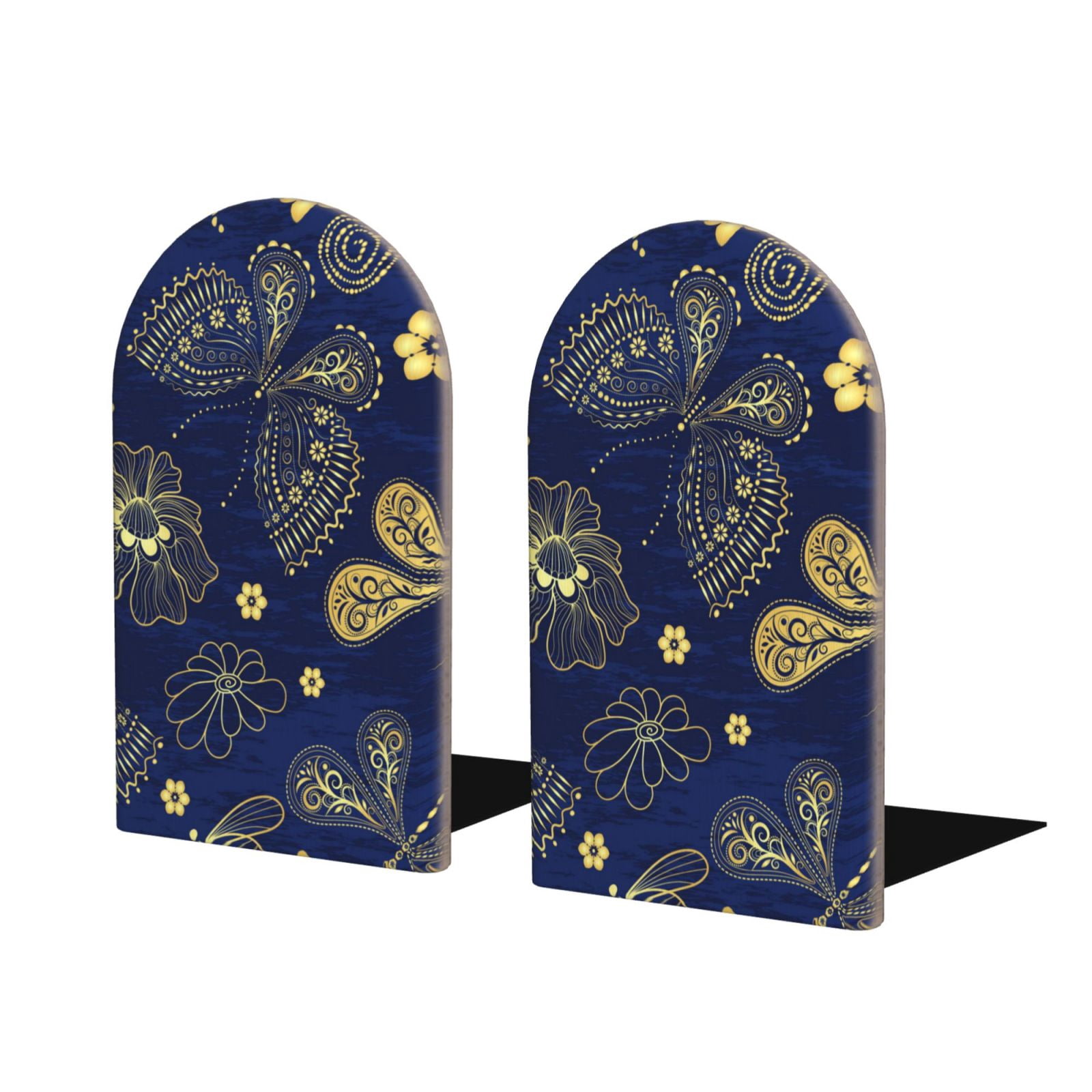 Sikiie Vintage Golden Butterfly Bookends 1 Pair, Wood Bookends for ...
