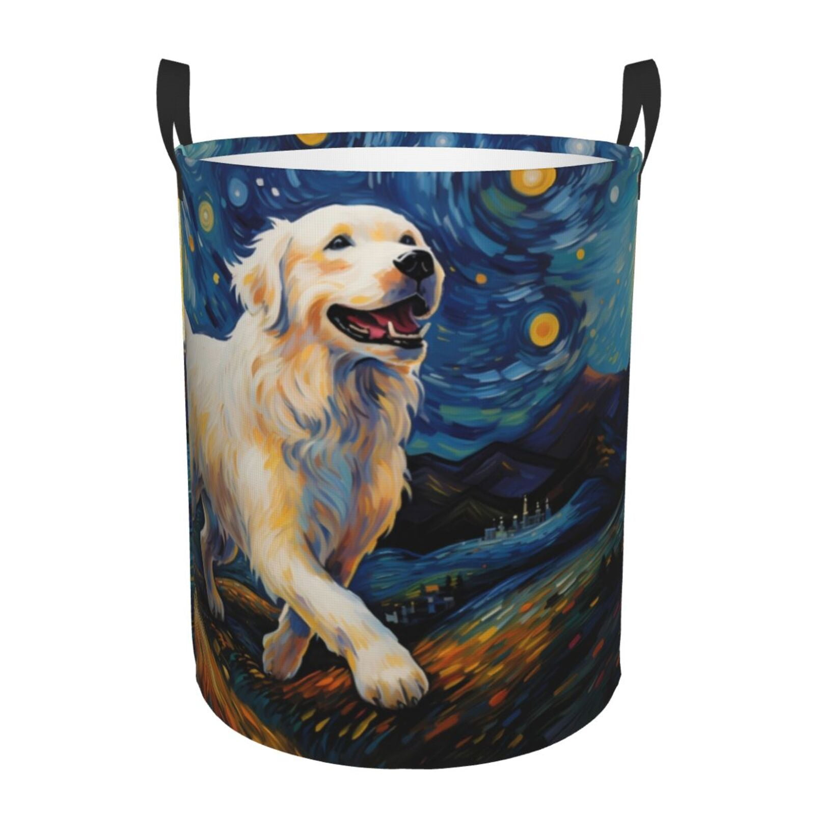Sikiie Vintage Starry Sky Labrador A Print Round Dirty Clothes Basket ...