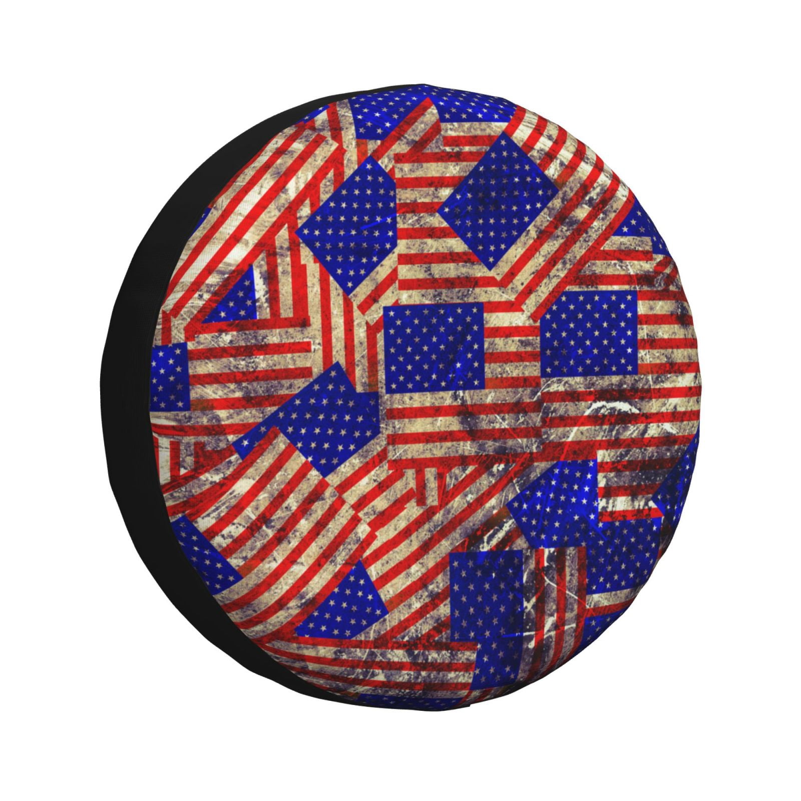Sikiie Vintage USA Flag PVC Leather Spare Tire Wheel Cover Spare Tire ...