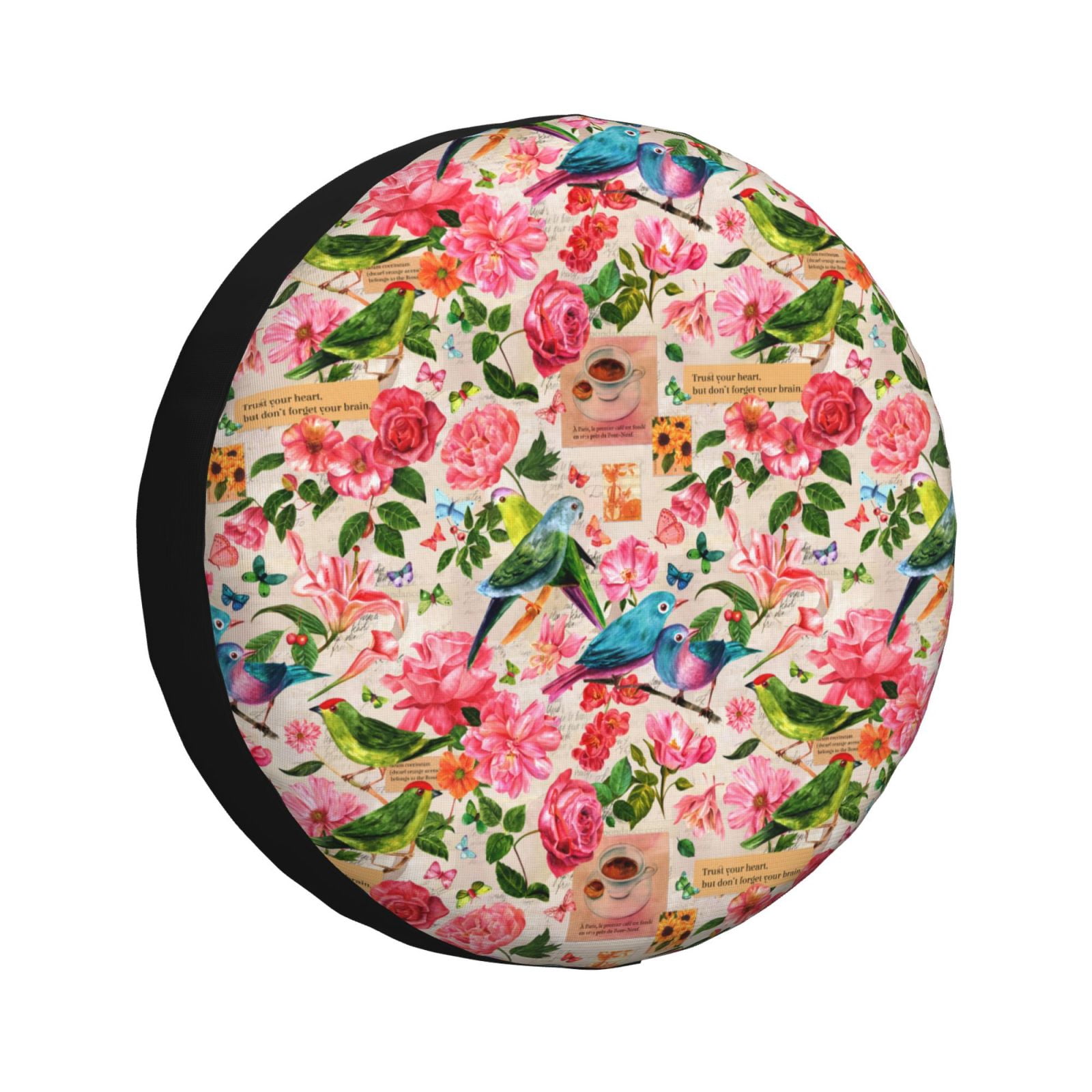 Sikiie Watercolor Birds PVC Leather Spare Tire Wheel Cover Spare Tire ...