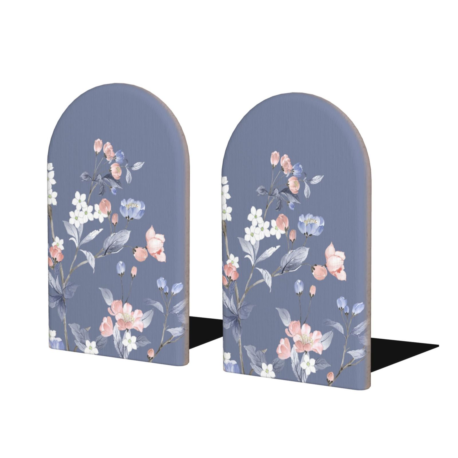 Sikiie Watercolor Flowers Butterfly Bookends 1 Pair, Wood Bookends for ...