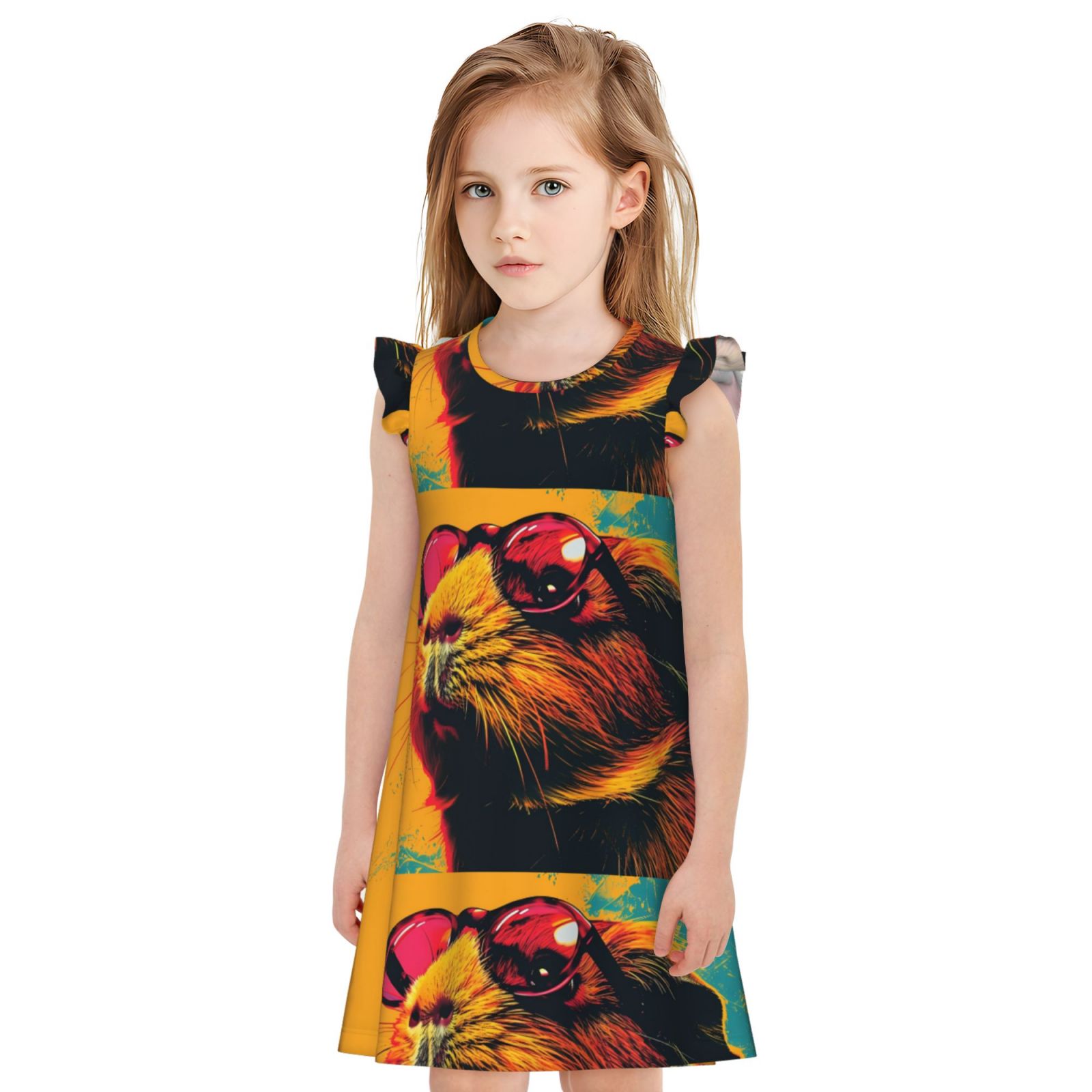 Sikiie Watercolor Glasses Guinea Pig Girls Nightgowns 3-10 Years ...