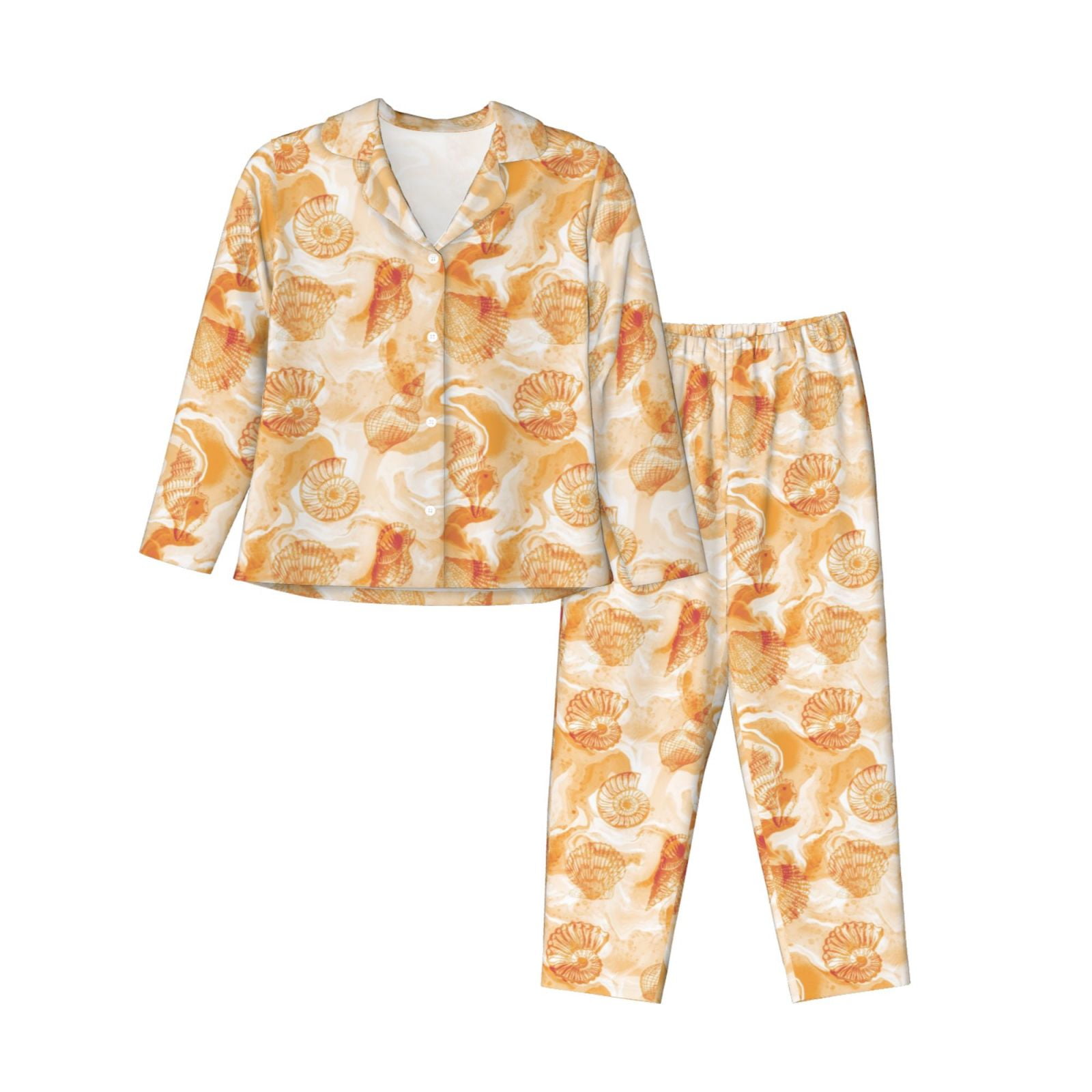 Sikiie Watercolor Sea Shells Women's Long-Sleeve Shirt and Full-Length ...