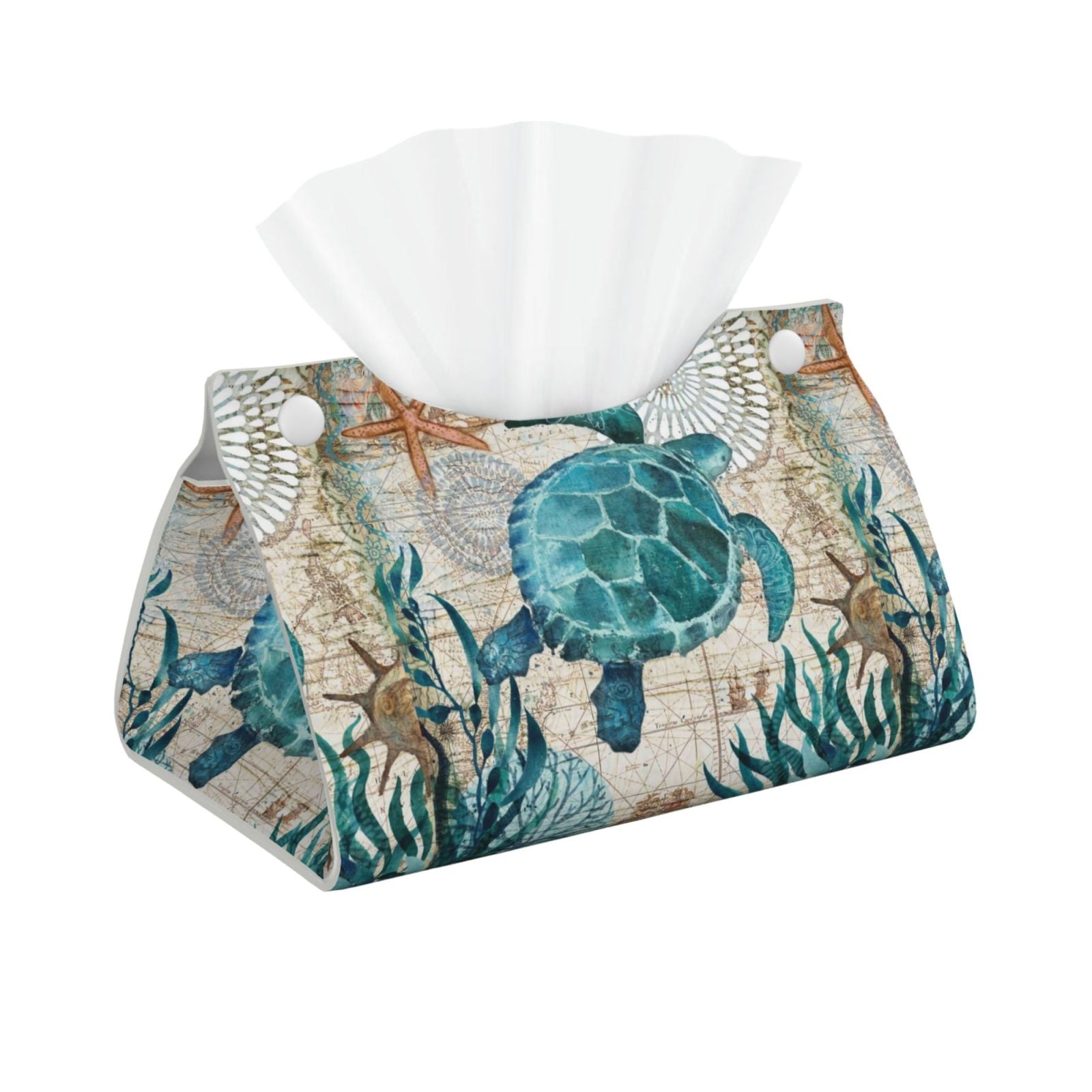 Sikiie Watercolor Sea Turtle Leather Tissue Box Cover Rectangle, Long ...