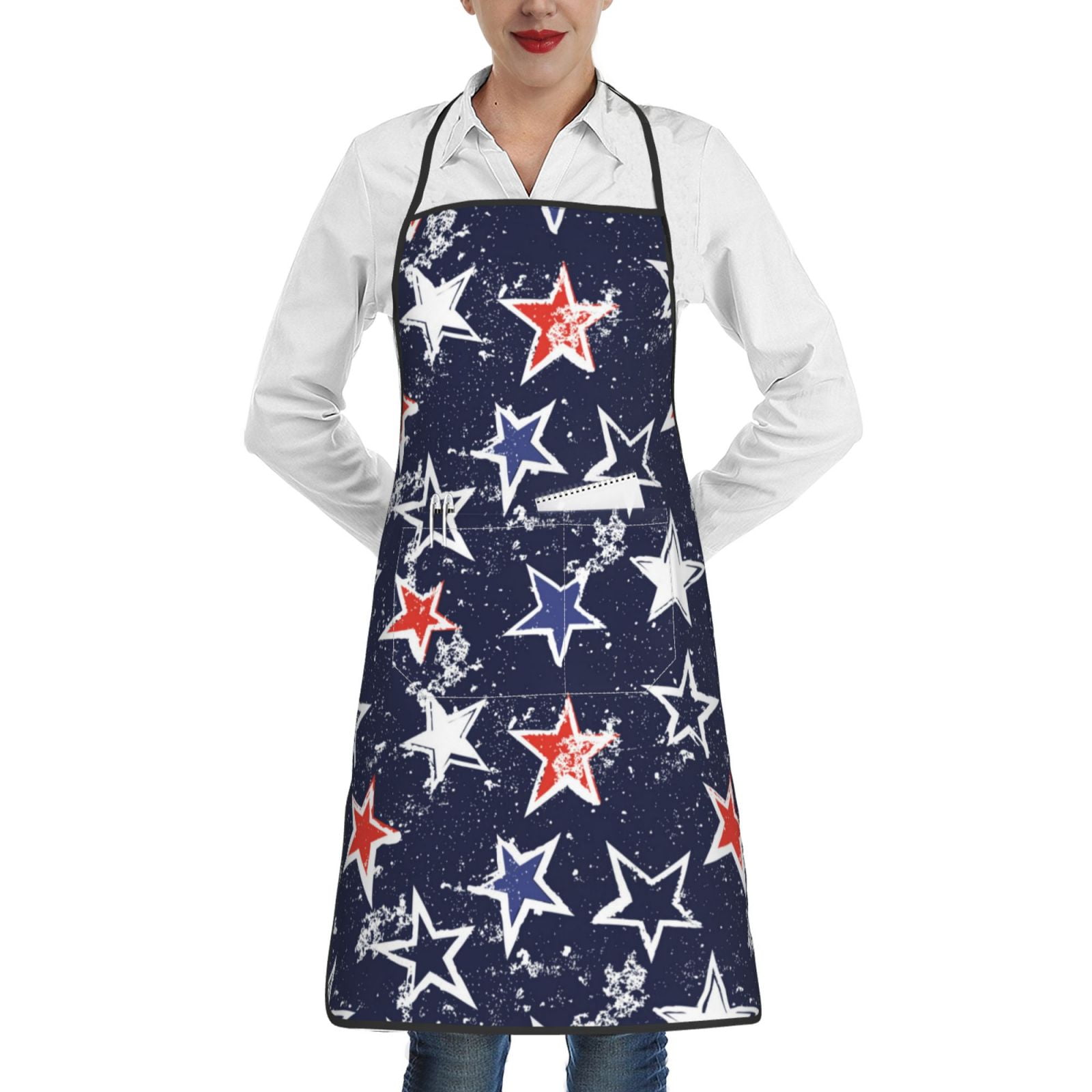 Sikiie Watercolor Stars Aprons for Kitchen Cooking Aprons, Chef Apron ...