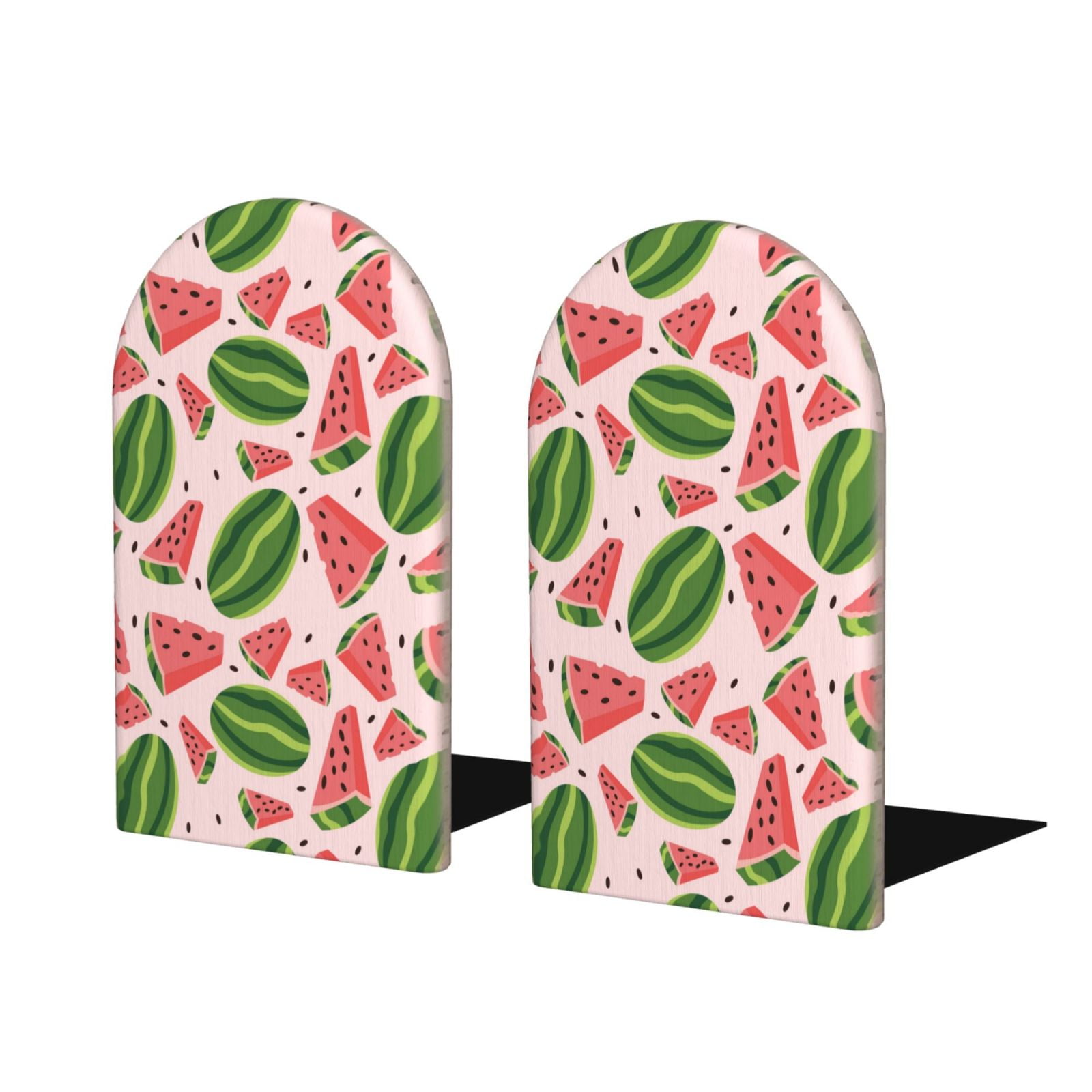Sikiie Watermelon Bookends 1 Pair, Wood Bookends for Shelves, Book Ends ...