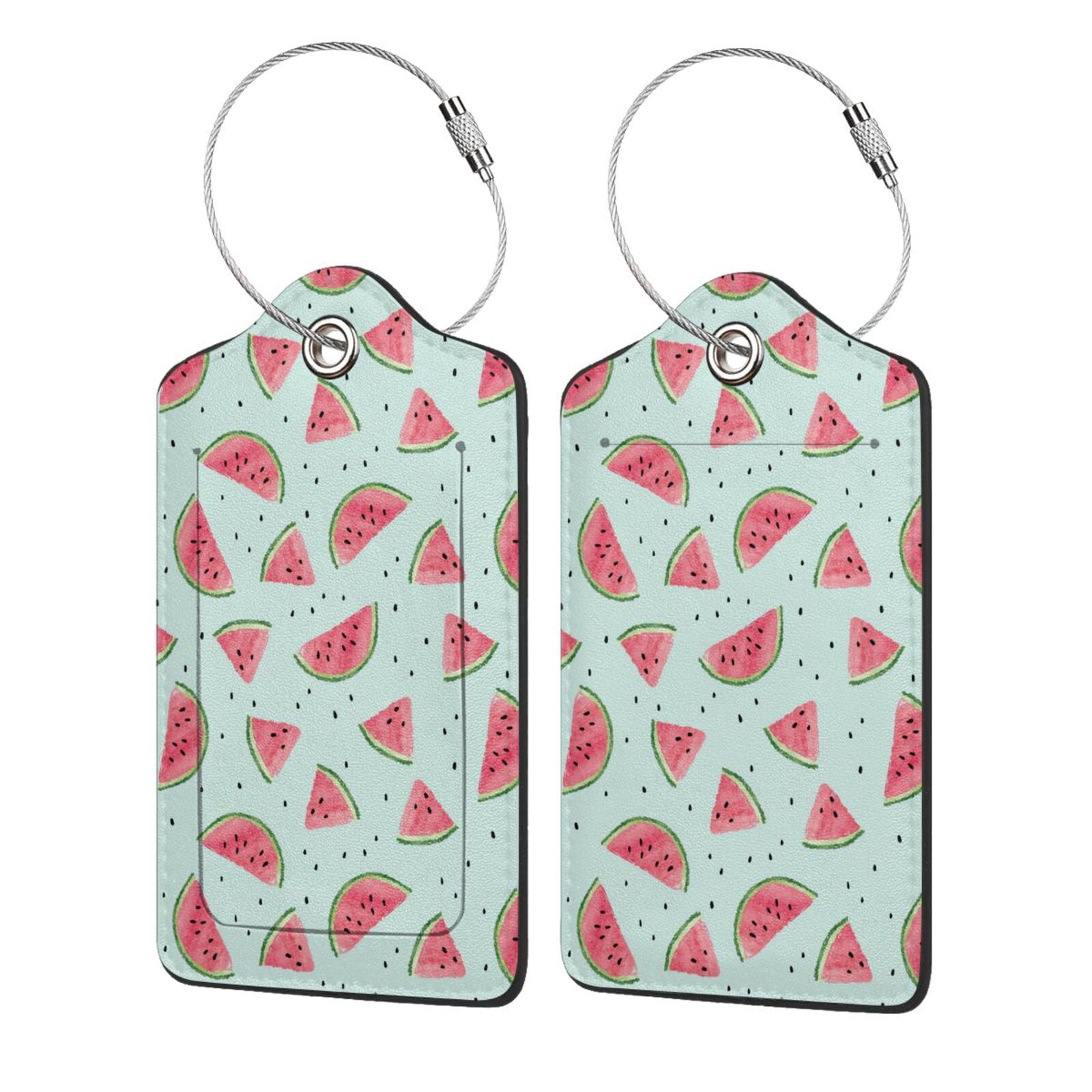 Sikiie Watermelon Luggage Tag for Suitcase Leather Baggage Tag with ...