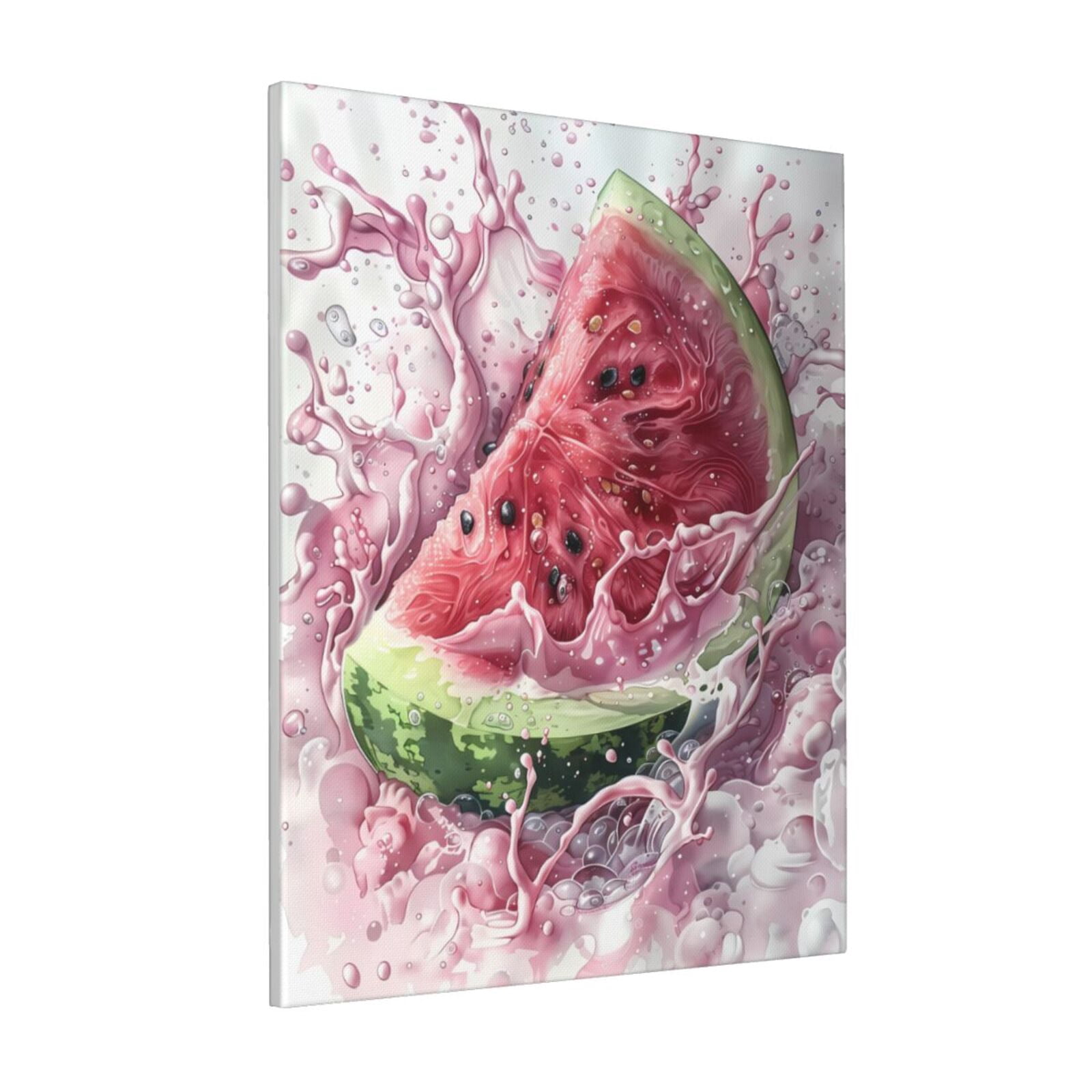 Sikiie Watermelon Splash Realism Art Print Canvas Decorative Hanging ...