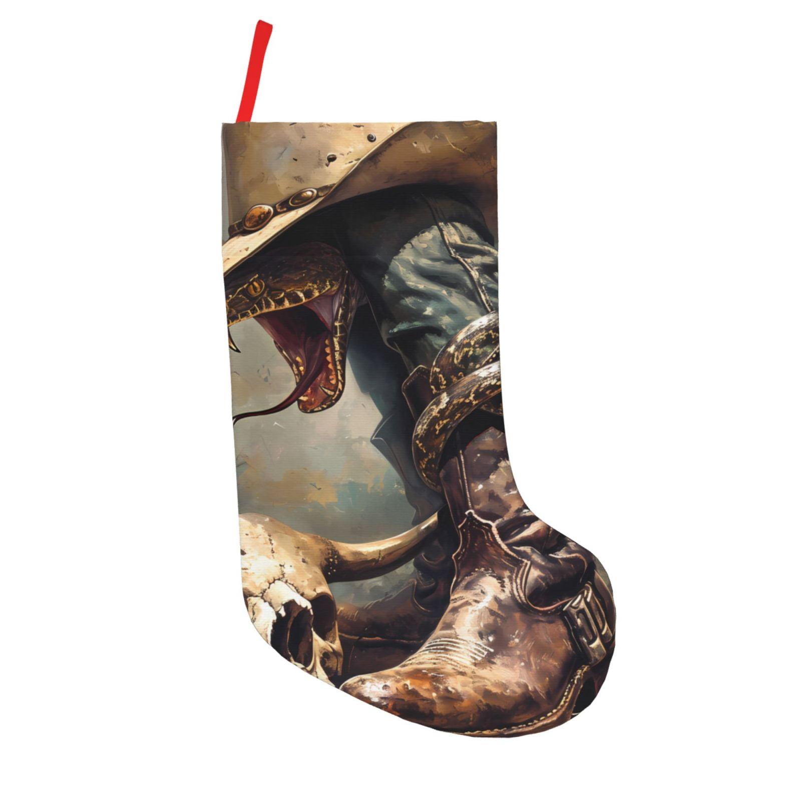 Sikiie Western Cowboy Snake Ram Skull Christmas Stockings,18 Inches ...