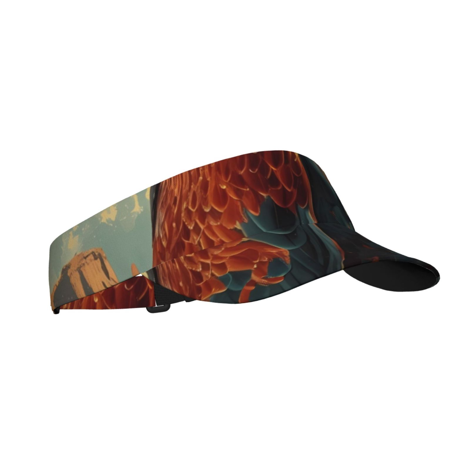 Sikiie Western Desert Cactus Bald Eagle Sun Visor Hat Adjustable Velcro ...
